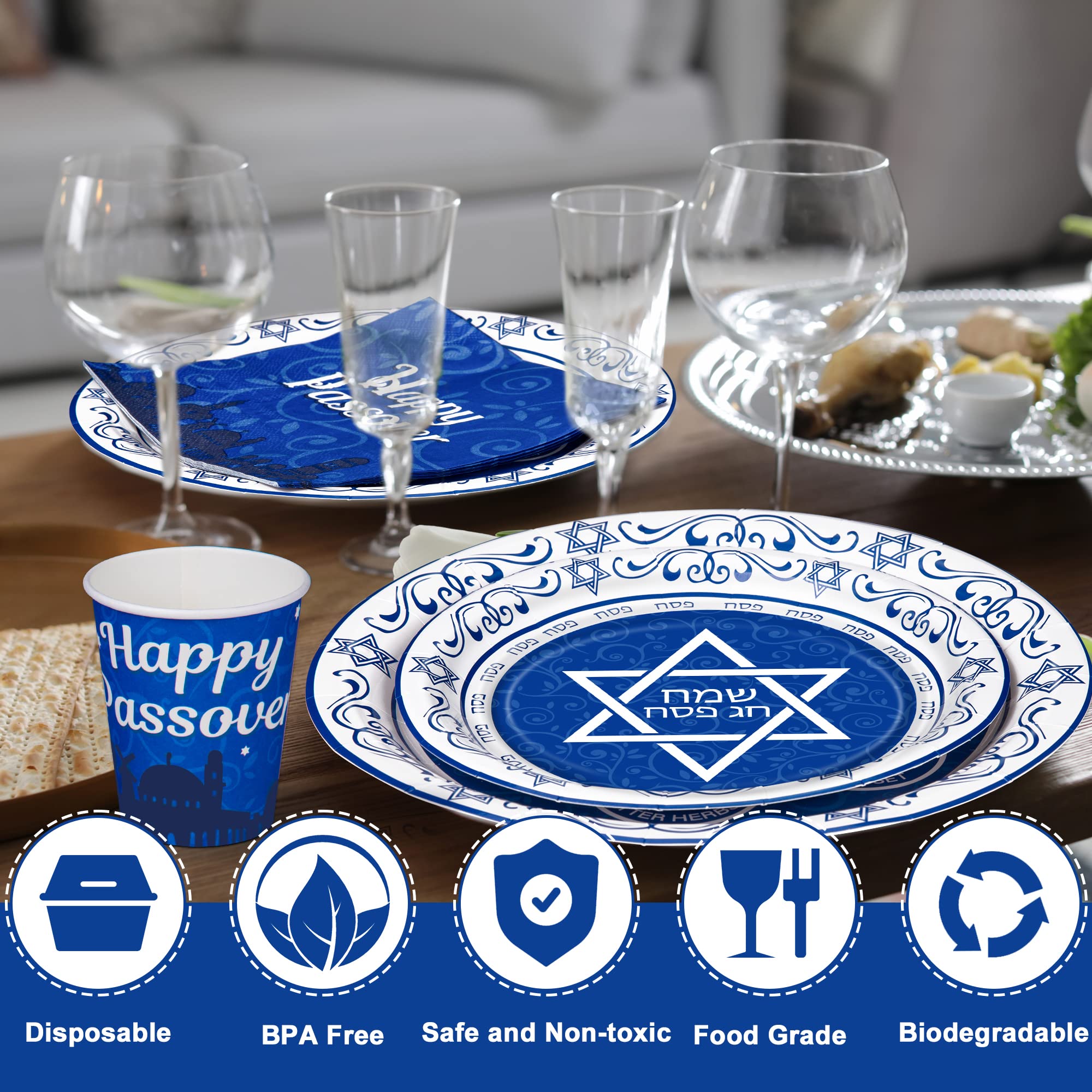 Snapklik.com : Passover Decorations, 135 PCS Passover Seder Plates Plus ...