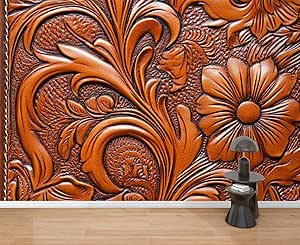 Amazon.com: Wall Mural Peel & Stick Hand Tooled Leather Self-Adhesive ...