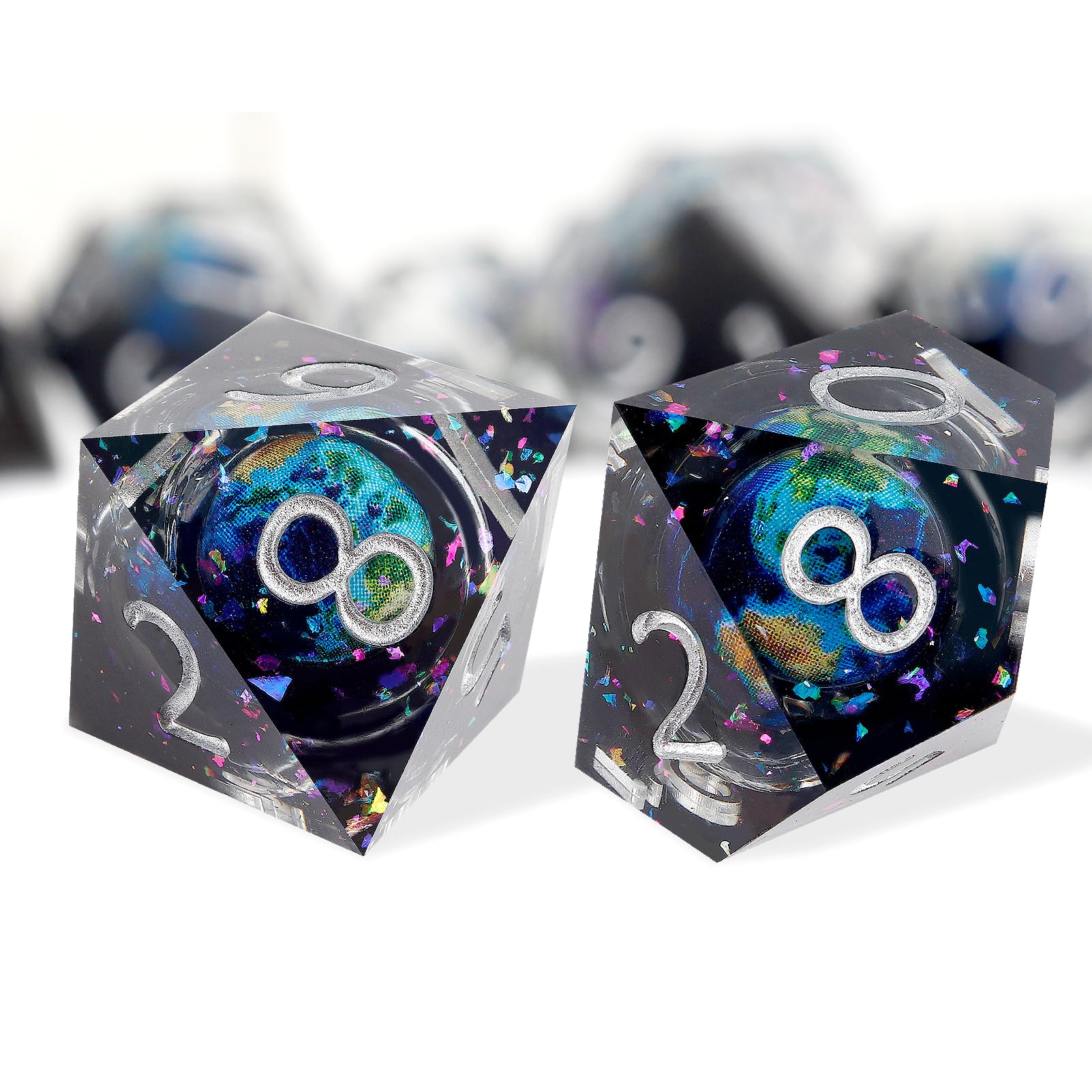 Amazon.com: Haxtec DND Dice Set Liquid Core Sharp Edge Resin Dice ...