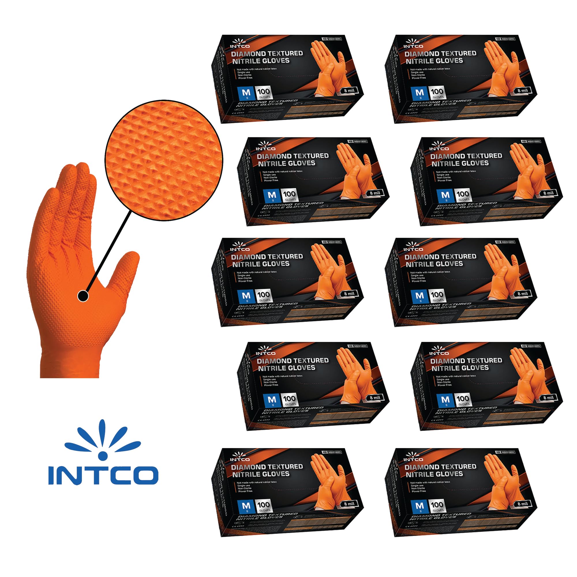 Snapklik.com : INTCO Basic Rubber Gloves Heavy Duty, Orange Nitrile ...