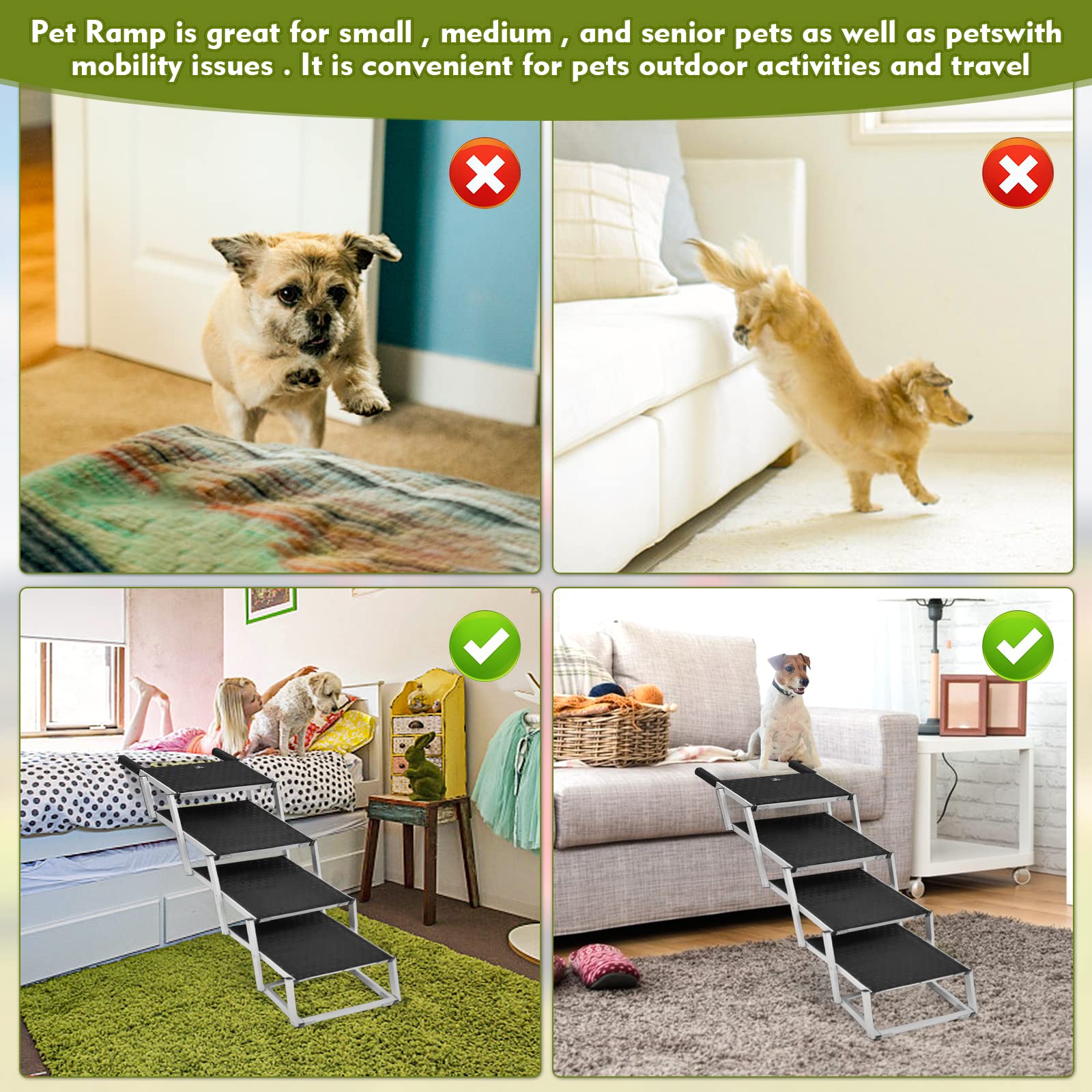 Joyrally Upgraded Dog Car Stair for Large Dogs,Lightweight Aluminum ...