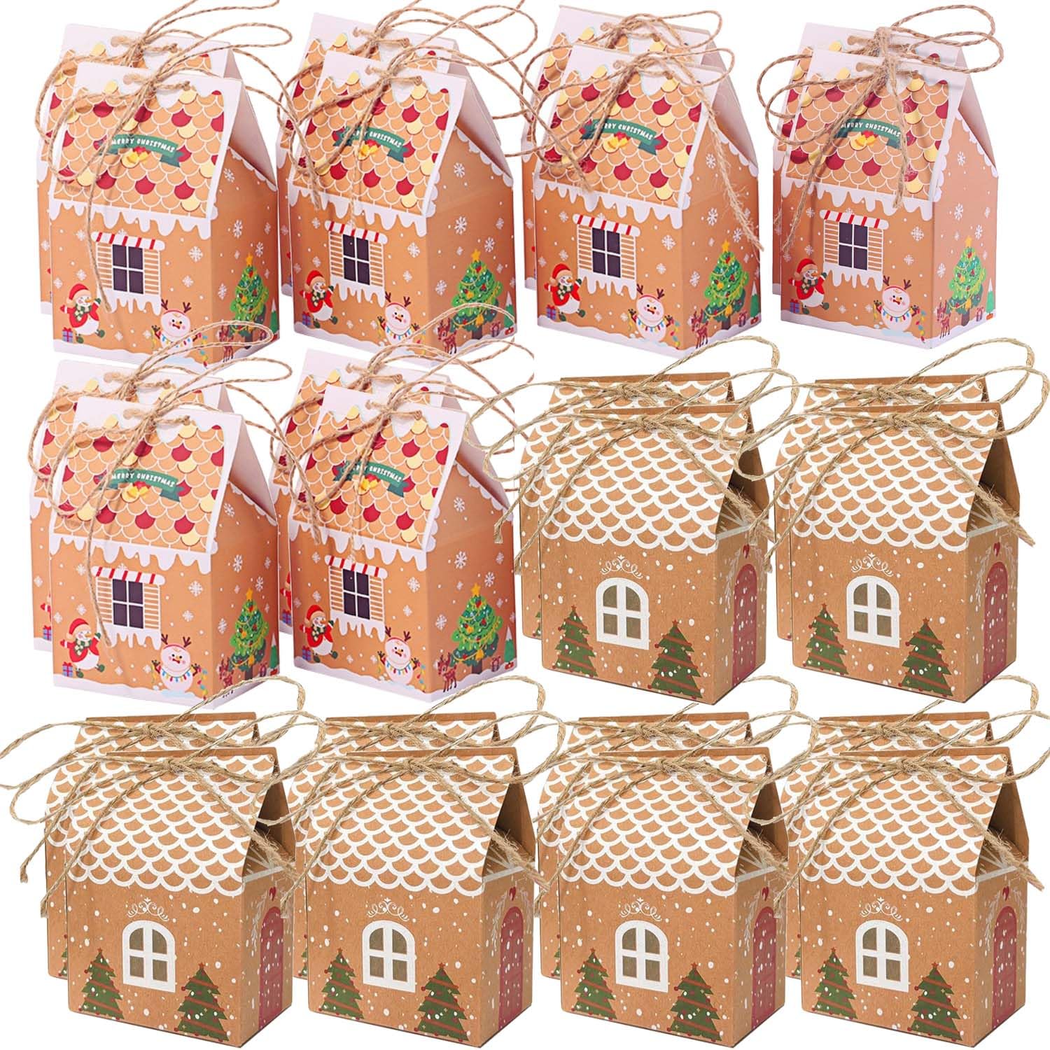 Amazon.com: Febvao 24 Pcs Mini Christmas Party Favor Boxes Gift Bags ...