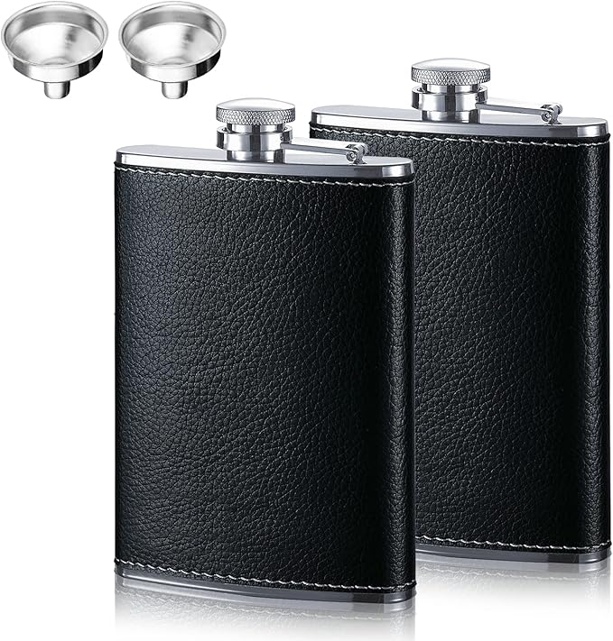Flask, 8 Oz Flasks for Alcohol Men, 2 Pack Portable Stainless Steel ...