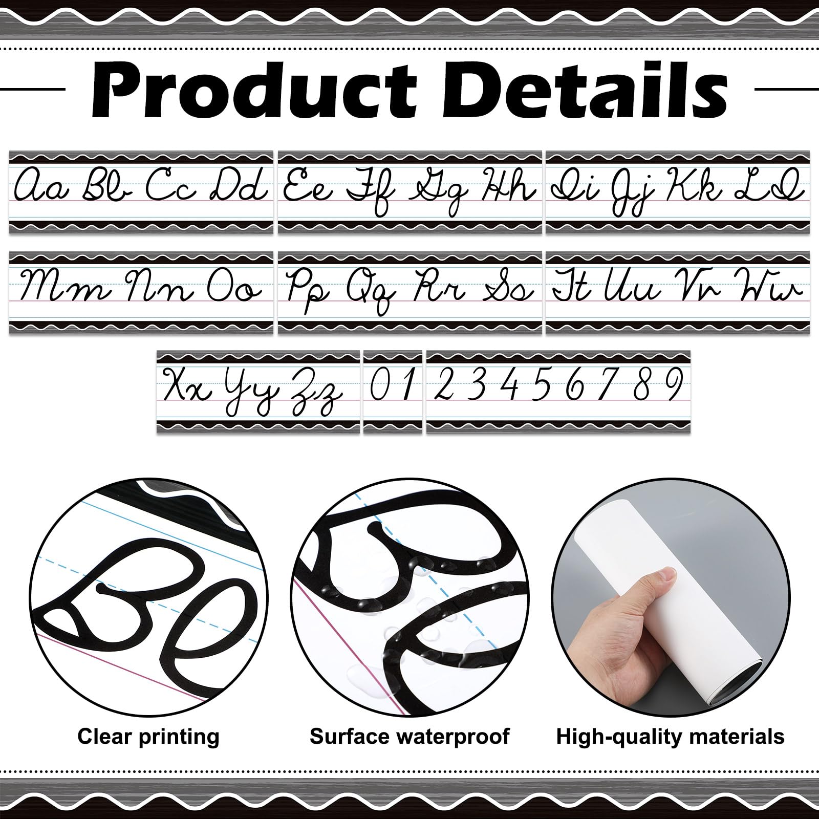Cursive Alphabet Board Cursive Alphabet Bulletin Board Set - 9-Piece ...