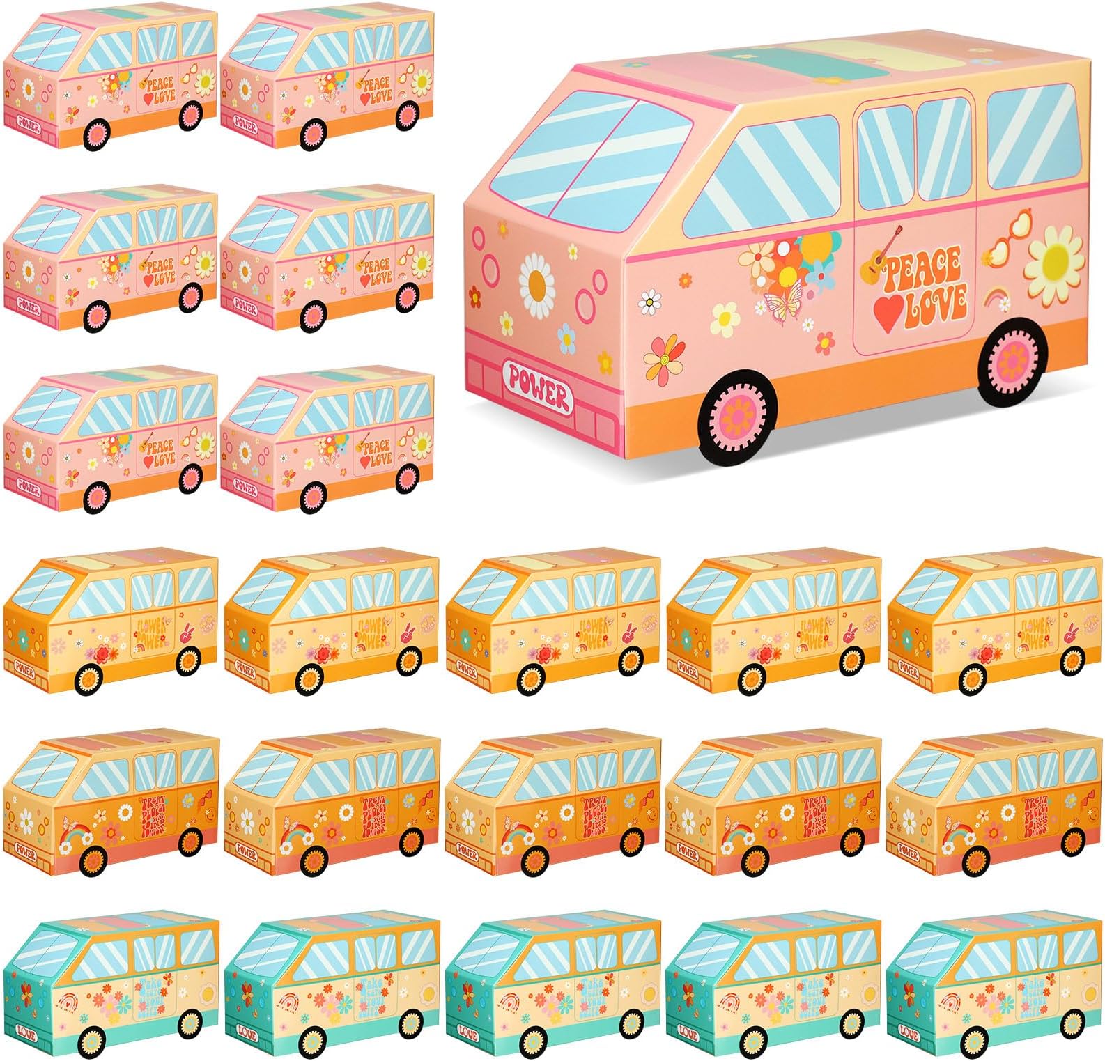 Amazon.com: TecUnite 24 Pcs Groovy Party Favor Boxes Hippie Party ...