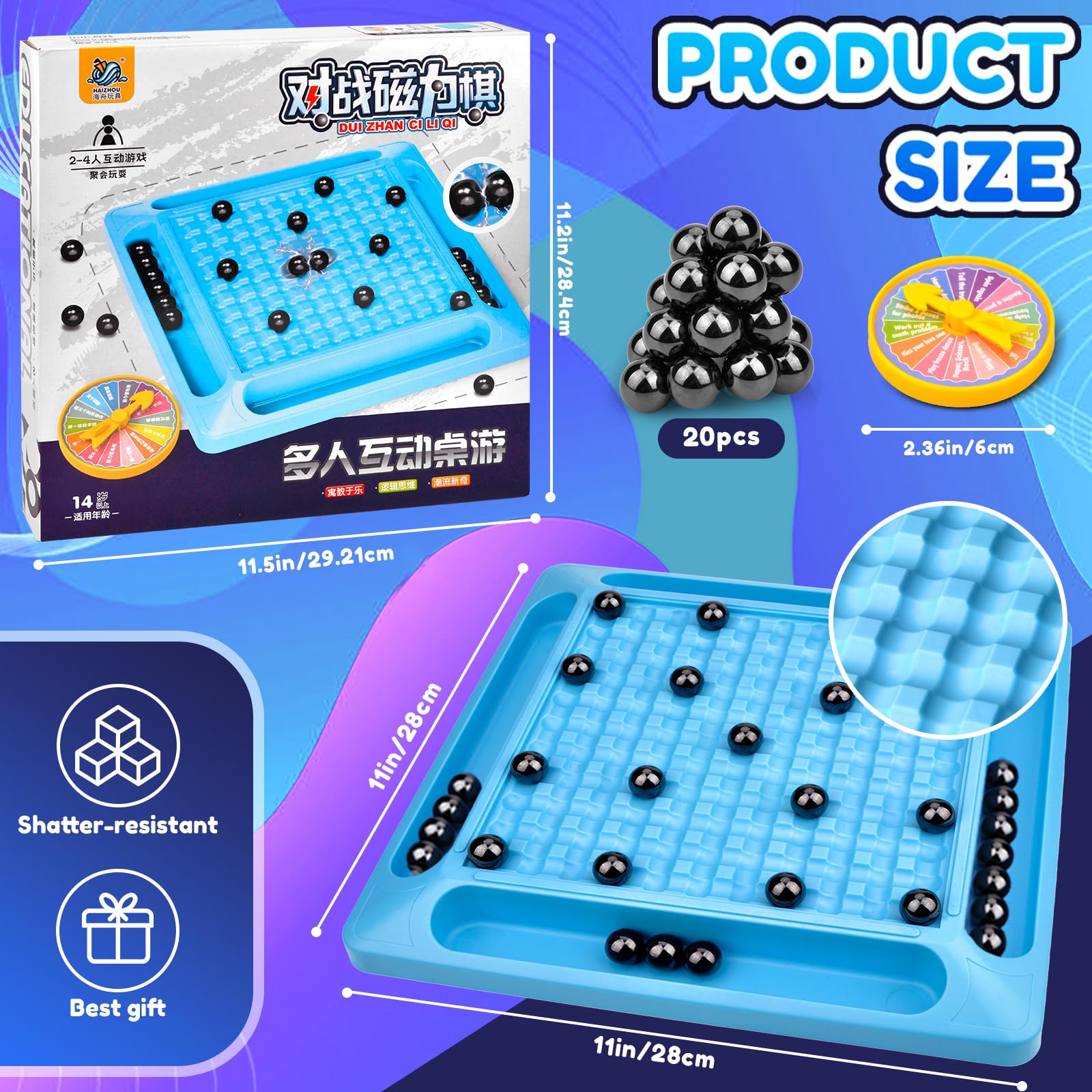 Upgraded Magnetic Chess Game, Magnet Game, Portable Magnetic Stones ...