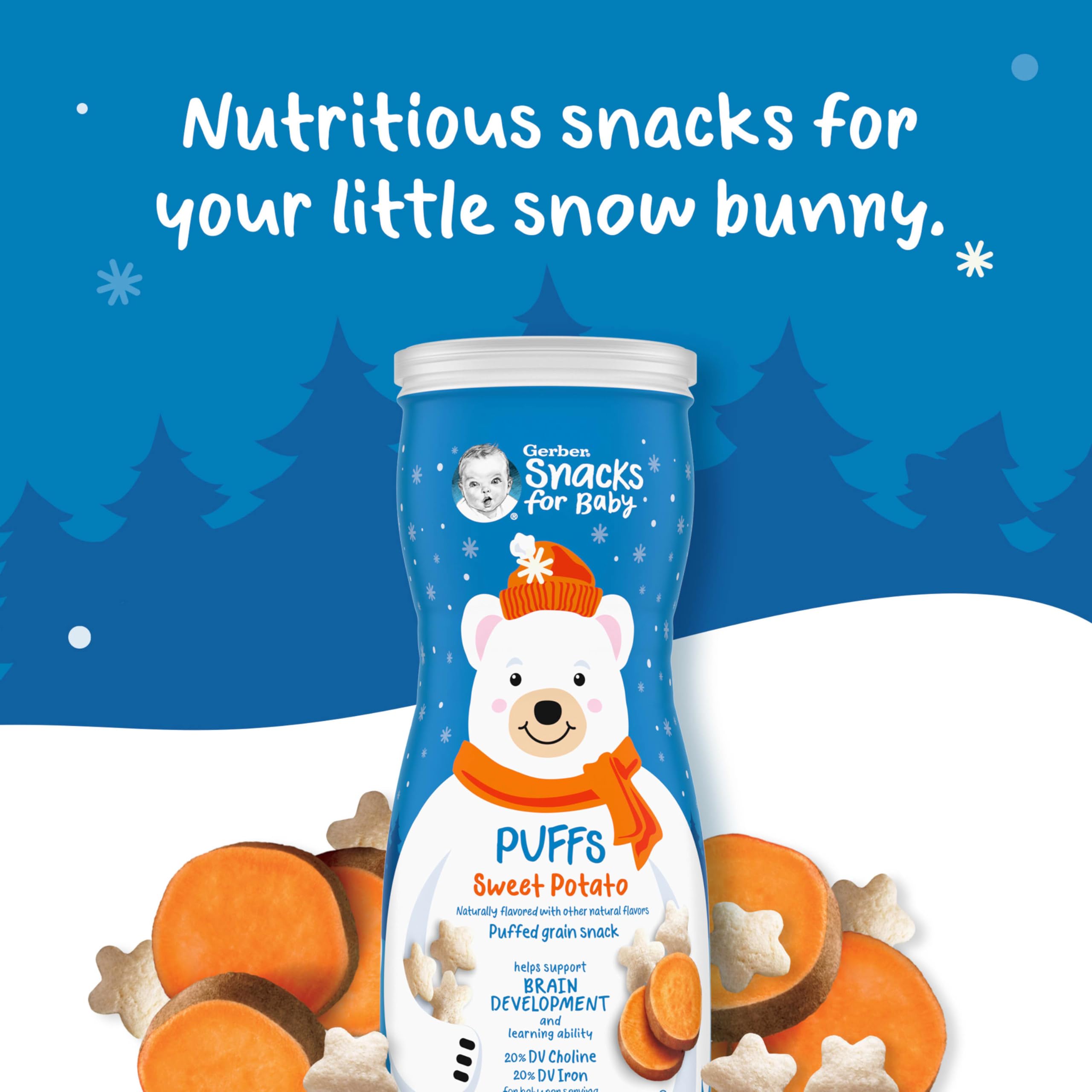 Snapklik.com : Gerber Baby Snacks, Grain & Grow Puffs, Sweet Potato, 1. ...