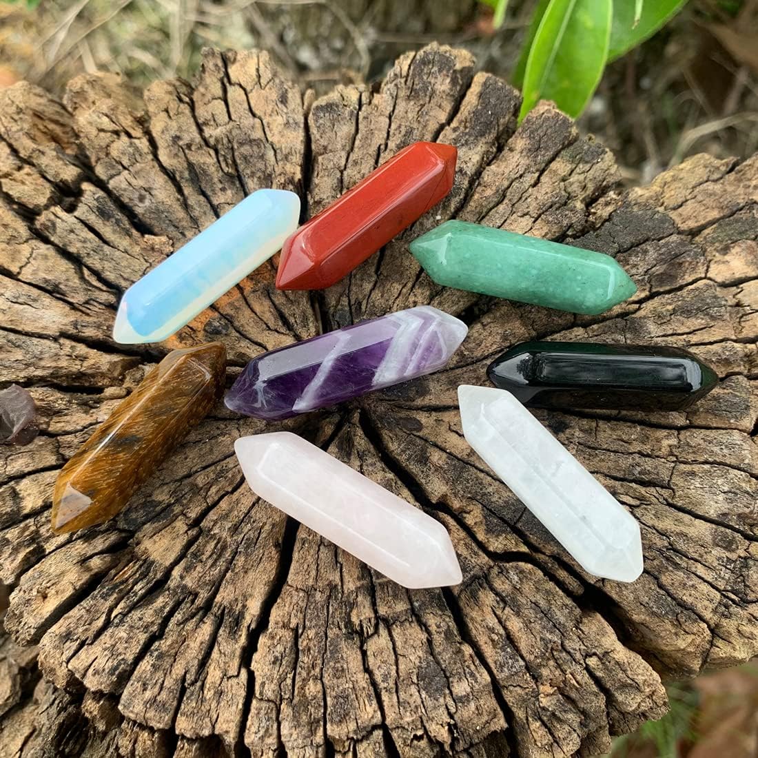 YGLINE Varitas de cristal de obsidiana negra Reiki Chakra piedra ...