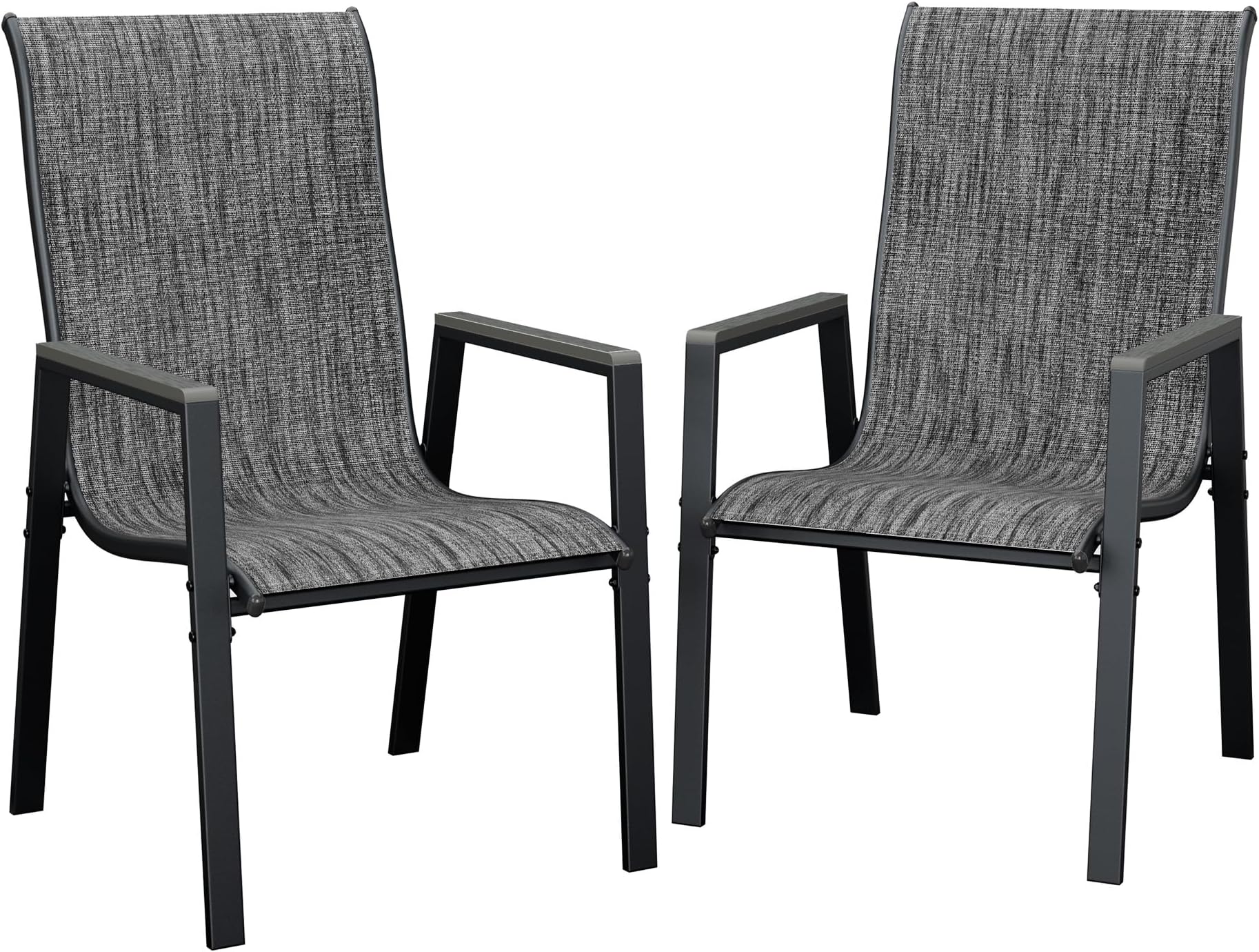 Amazon.com: UDPATIO Stackable Patio Chairs Set of 2, Outdoor Stackable ...