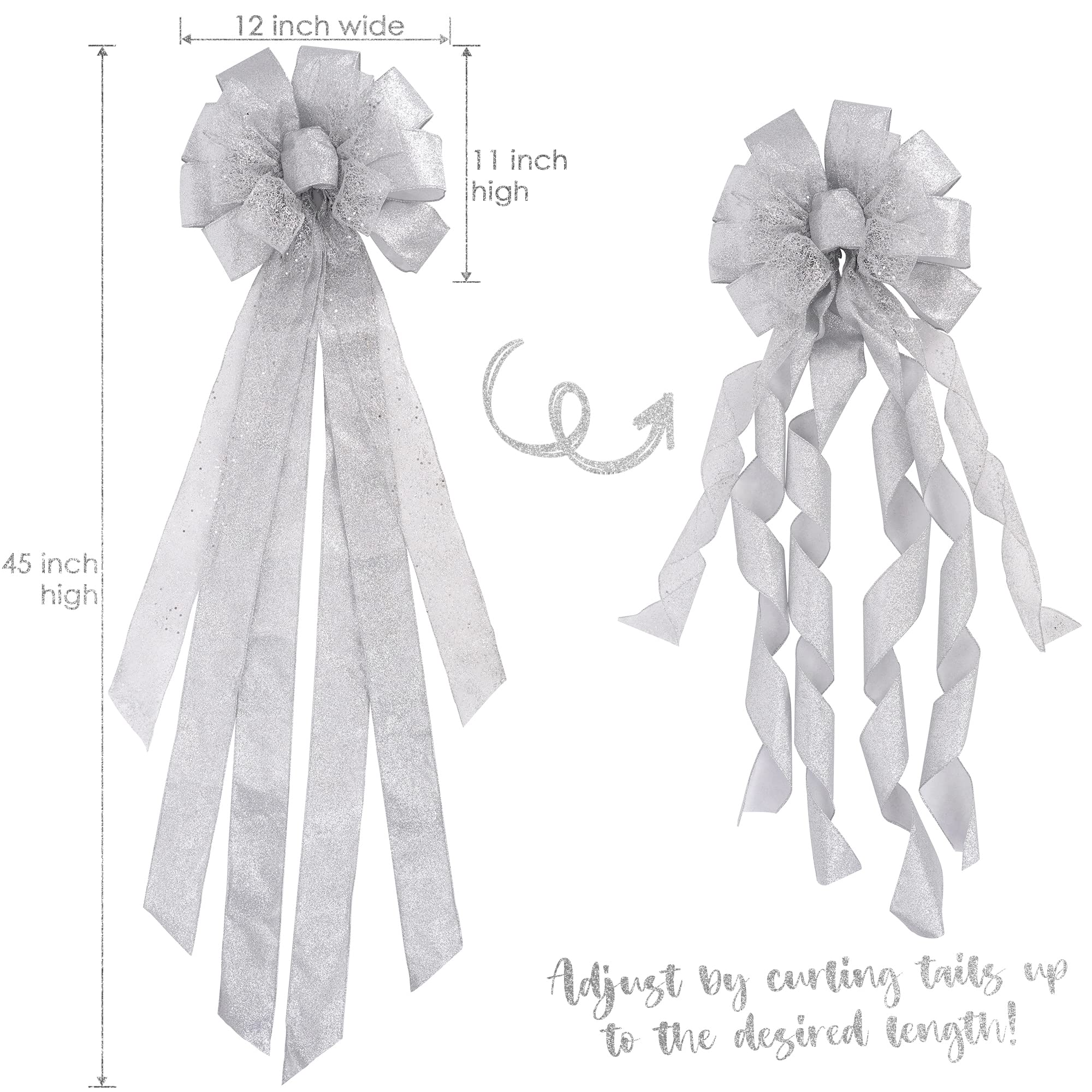 Snapklik.com : MEEDEE Silver Christmas Tree Topper Silver Glitter ...