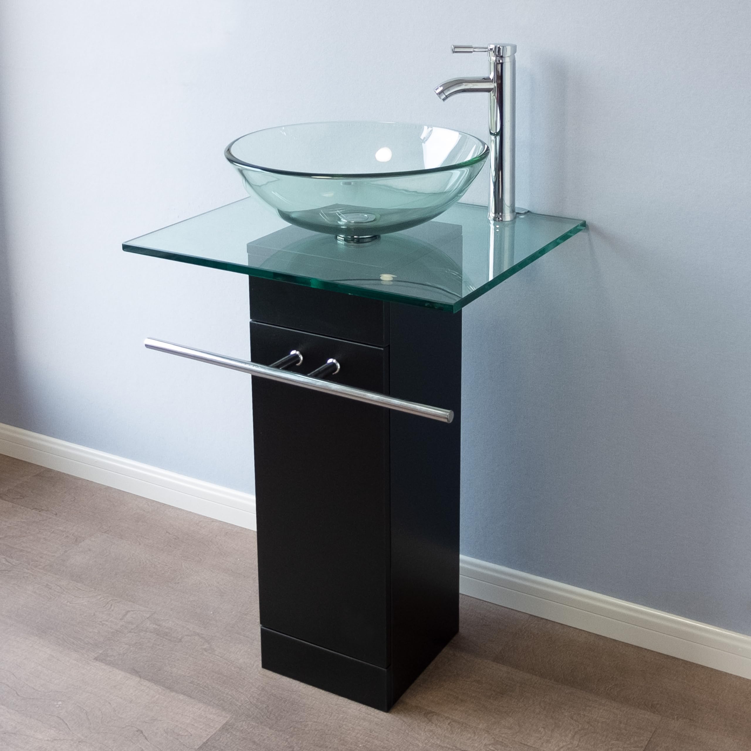 Modern Glass Pedestal Sink Modern 16.5 In. Bathroom Sink In Orange,