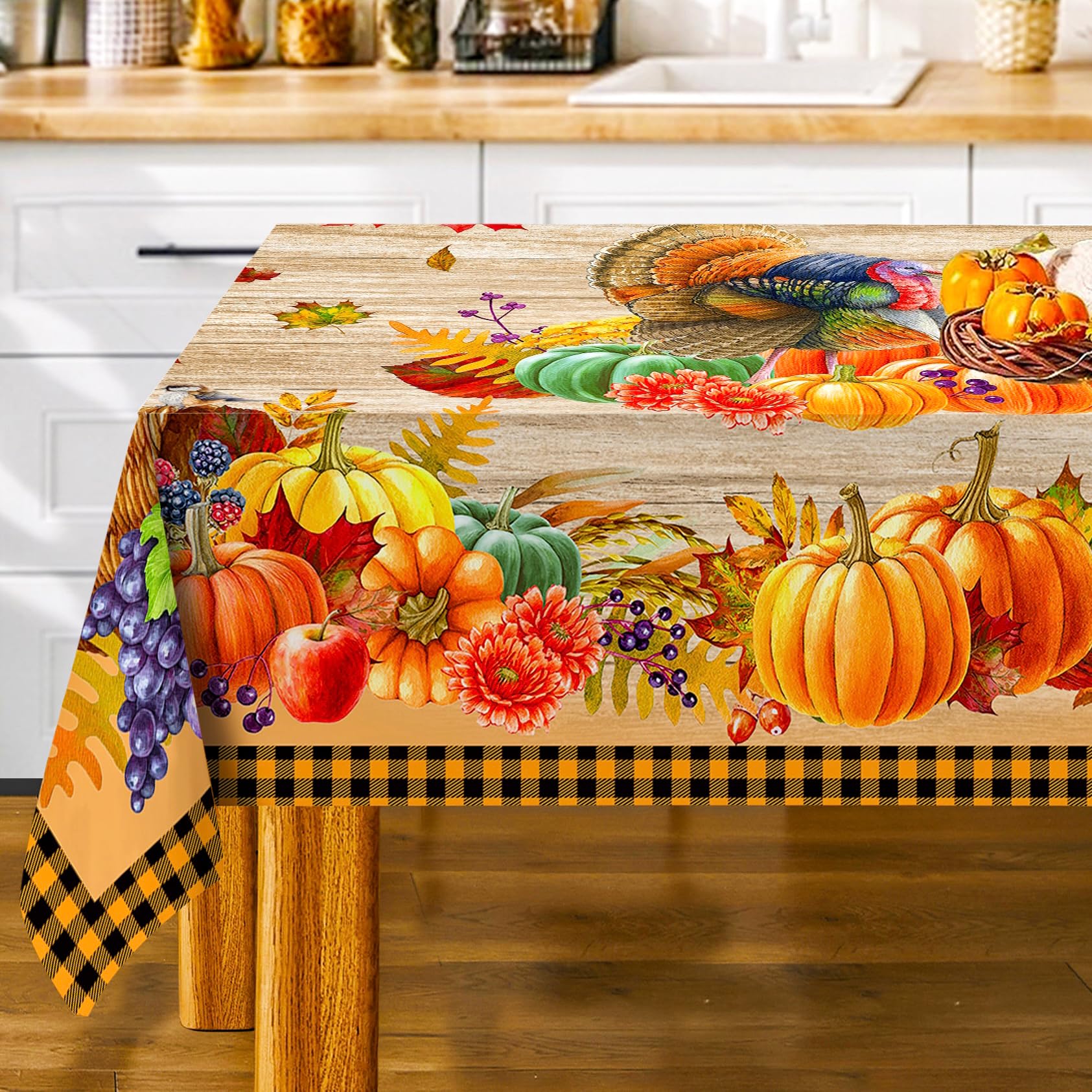 Amazon.com: Thanksgiving Tablecloth, Thanksgiving Turkey Table Cloth ...