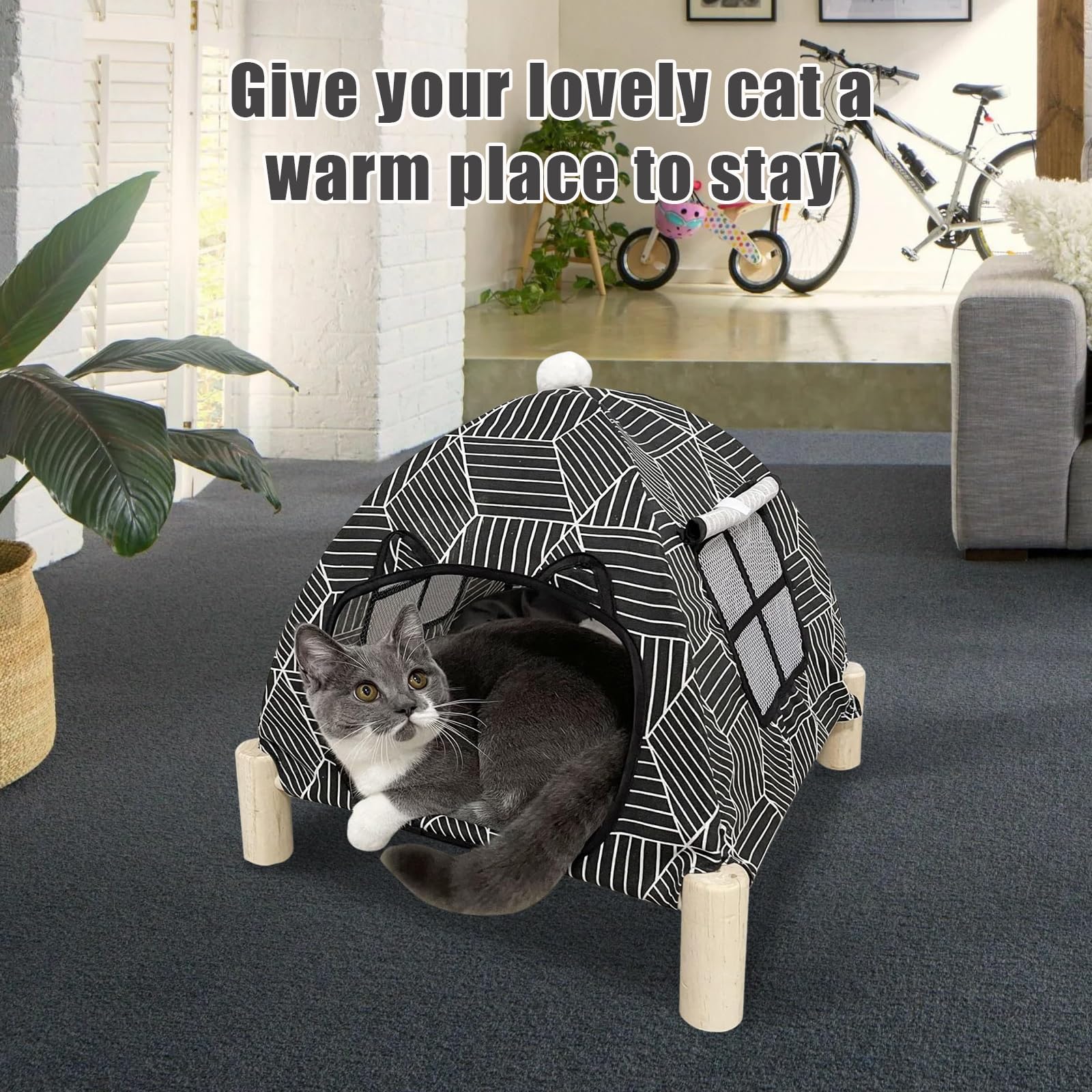 Snapklik.com : Pozico Portable Cat Tent Bed Foldable Indoor Tent Bed ...