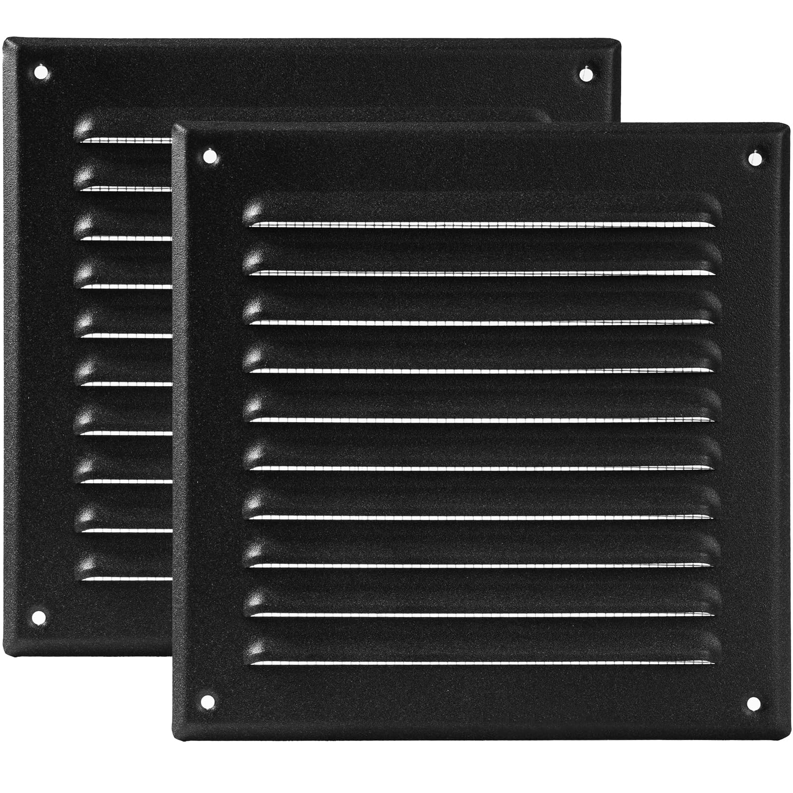 Vent Systems - 6" x 6" Inch - Pack of 2 - Black - Metal Vent Cover ...