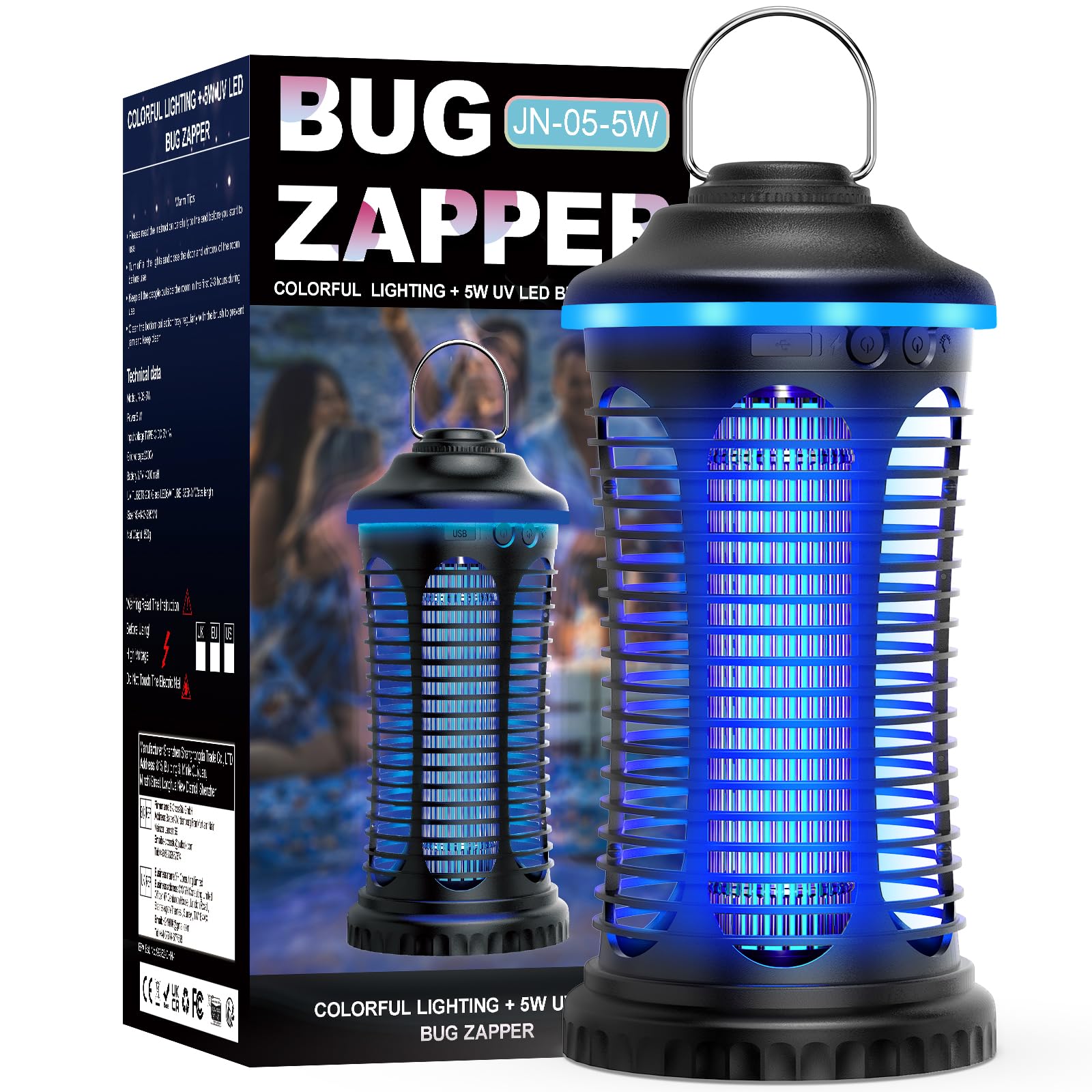 EUQQZU Electric Insect Killer, 2-in-1 Insect Trap, Mosquito Lamp, 2000 ...