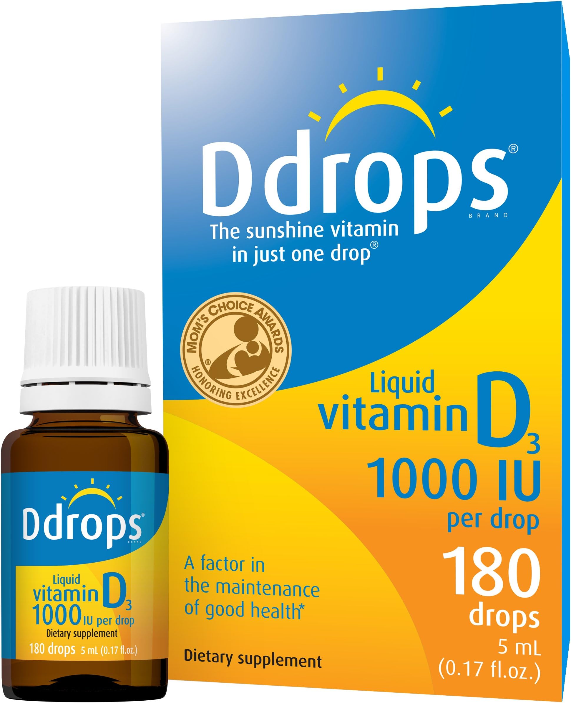 Amazon.com: Ddrops Adults 1000 IU 180 Drops, Liquid Vitamin D. Supports ...