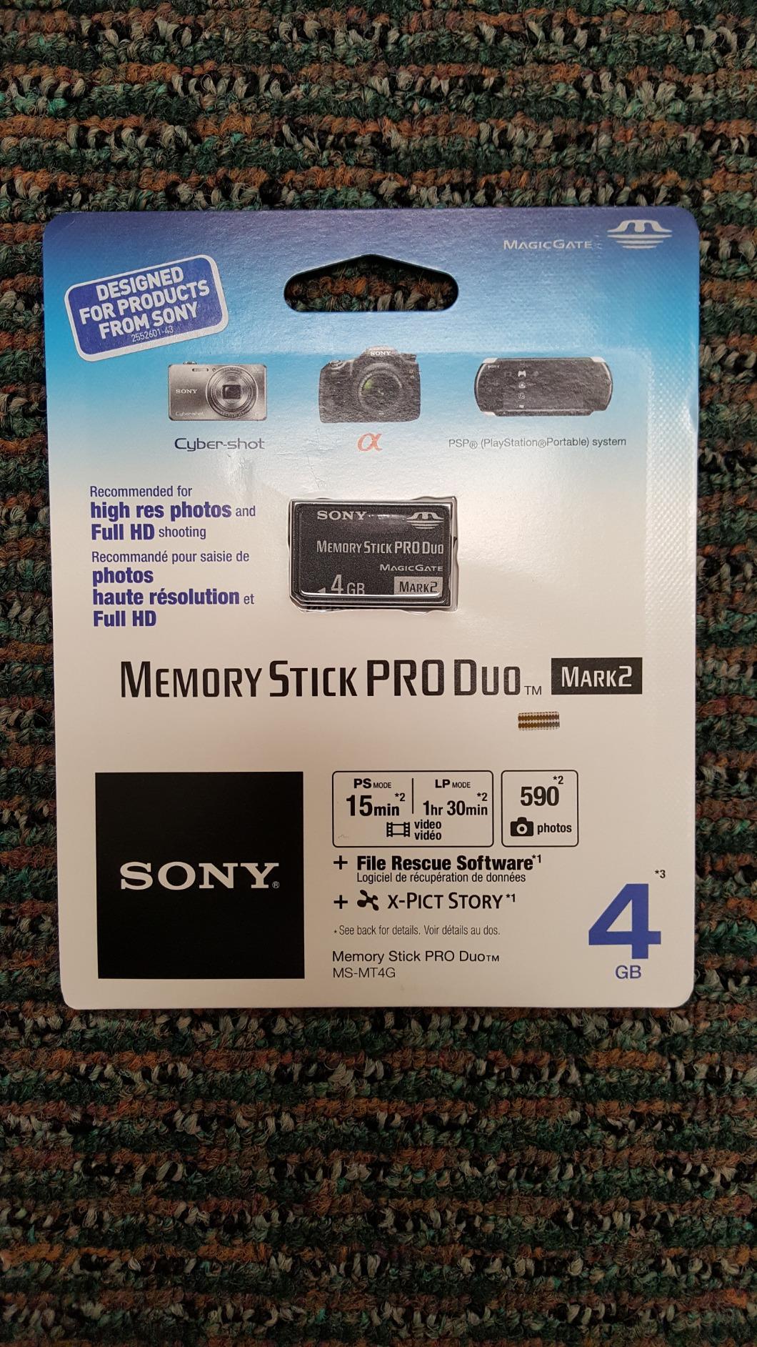 Amazon.com: Sony Memory Stick PRO Duo (Mark 2) Memory Card 4 GB 4GB 4 ...