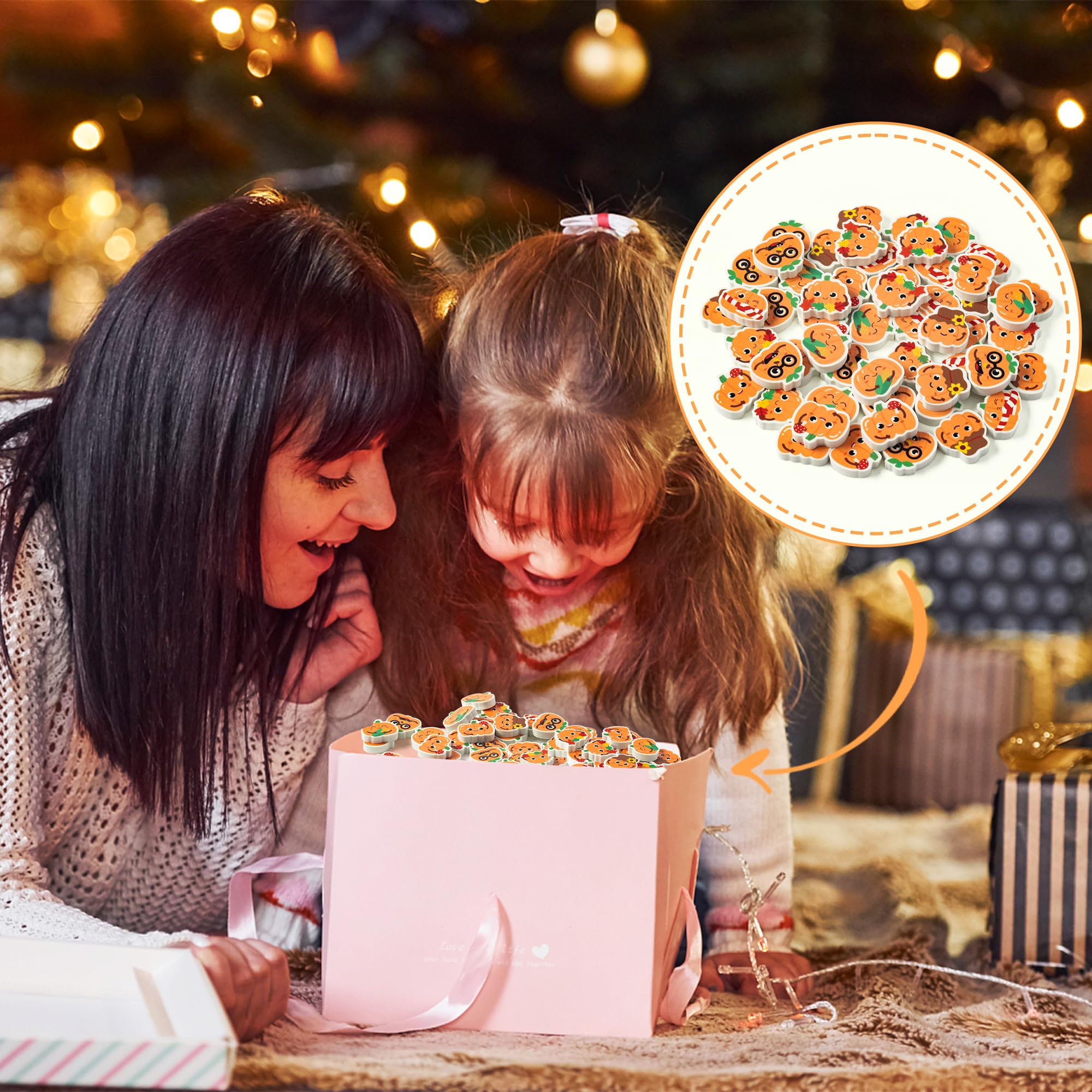 Snapklik.com : Fall Pumpkin Mini Eraser For Kids - 60Pcs Bulk Novelty ...