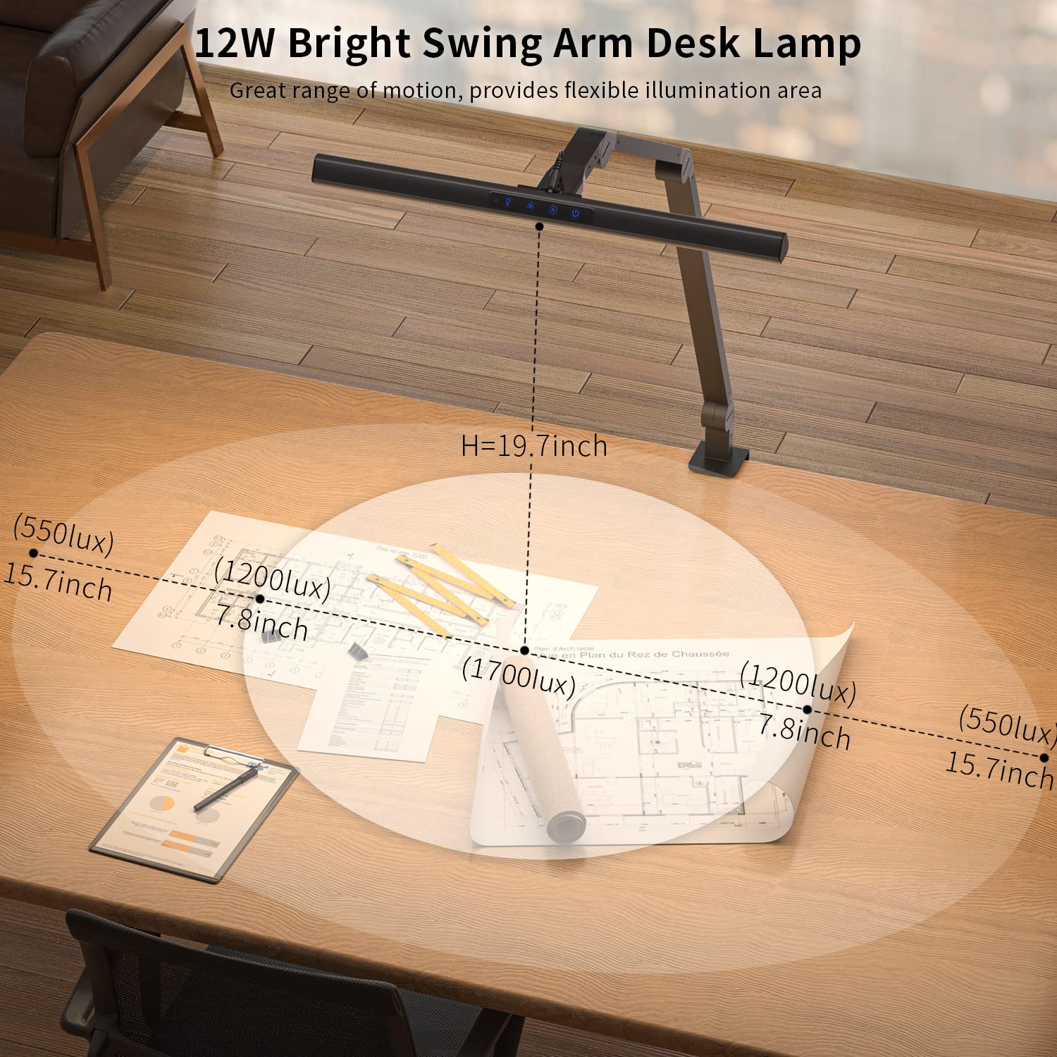 Snapklik.com : KableRika LED Desk Lamp, Bright Architect Desk Lamp For ...
