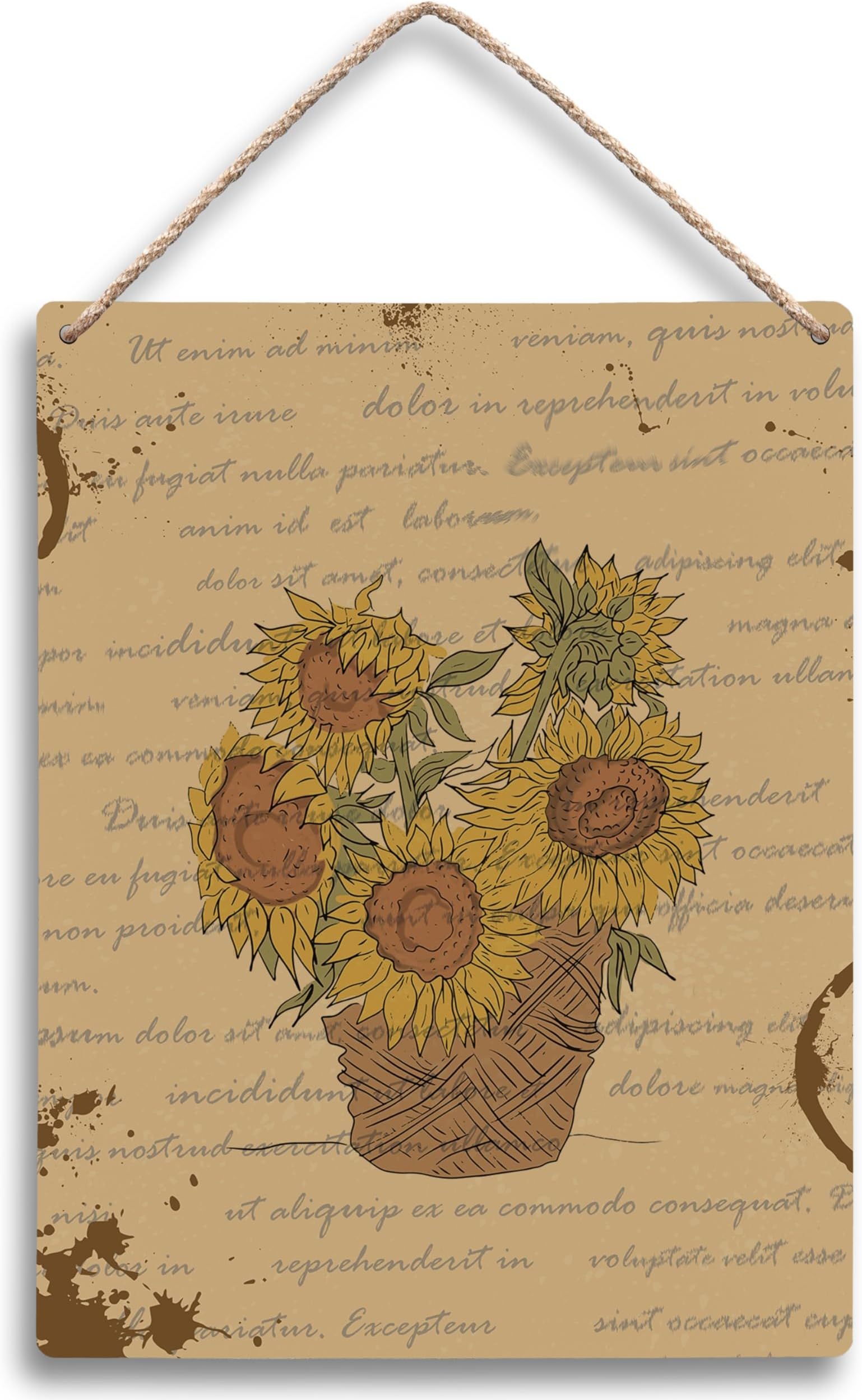 Amazon.com : FUGWN Rustic Sunflower Hanging Wooden Signs 8x10, Vintage ...