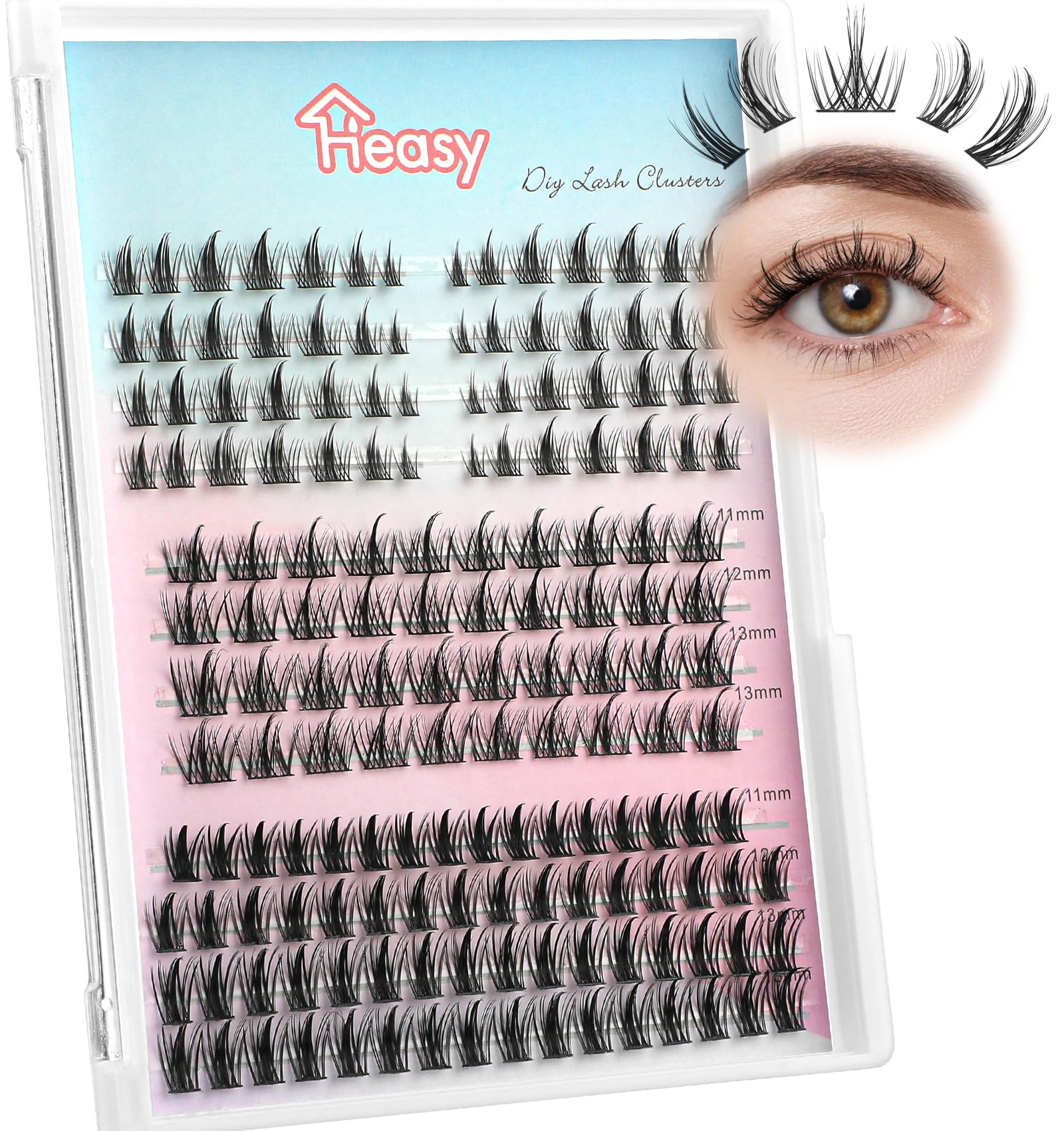 Amazon.com: Heasy Manga Lash Clusters, Manhua Lash Clusters 160Pcs Lash ...
