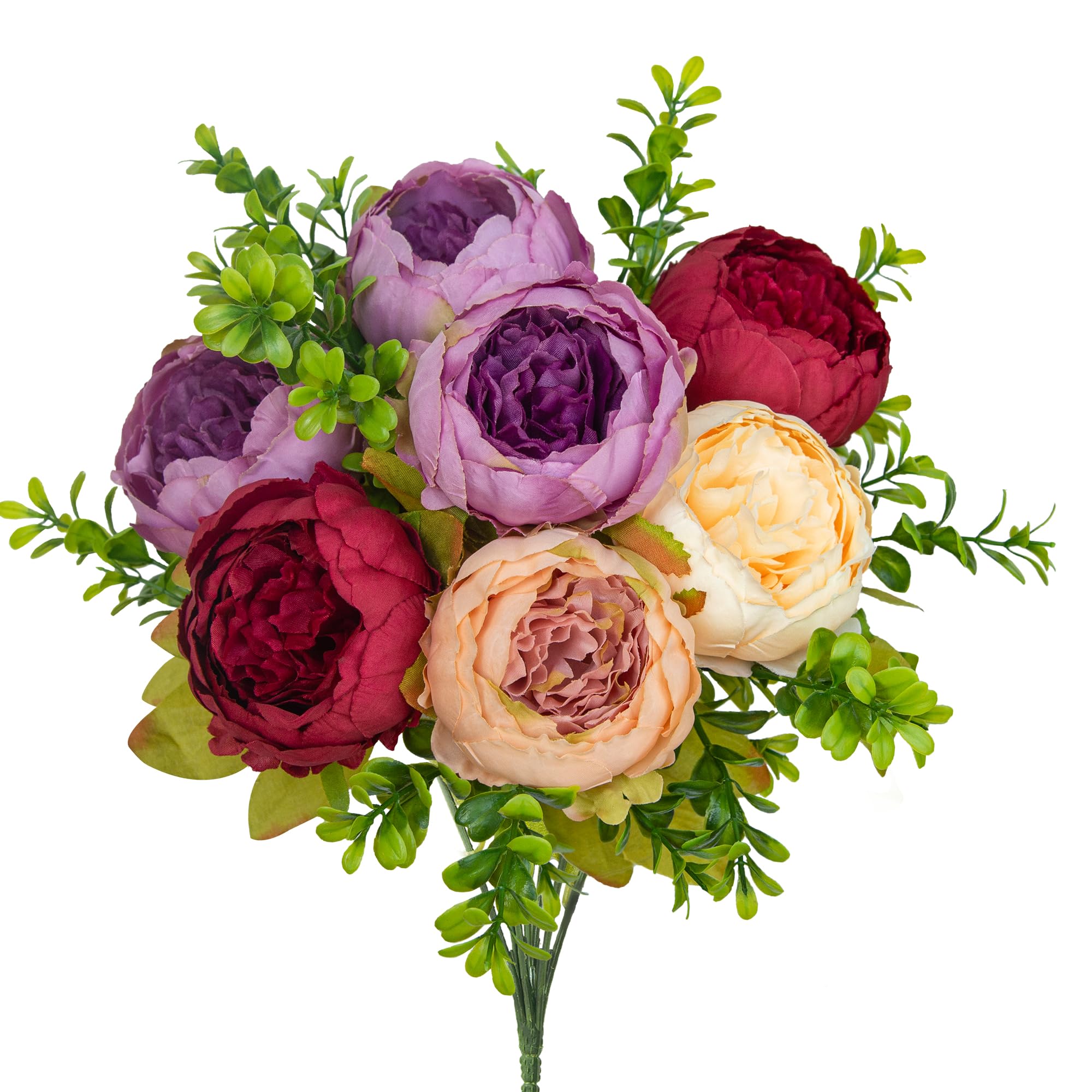 Amazon.com: Huahuashijie Vintage Artificial Peonies Silk Peony Flowers ...