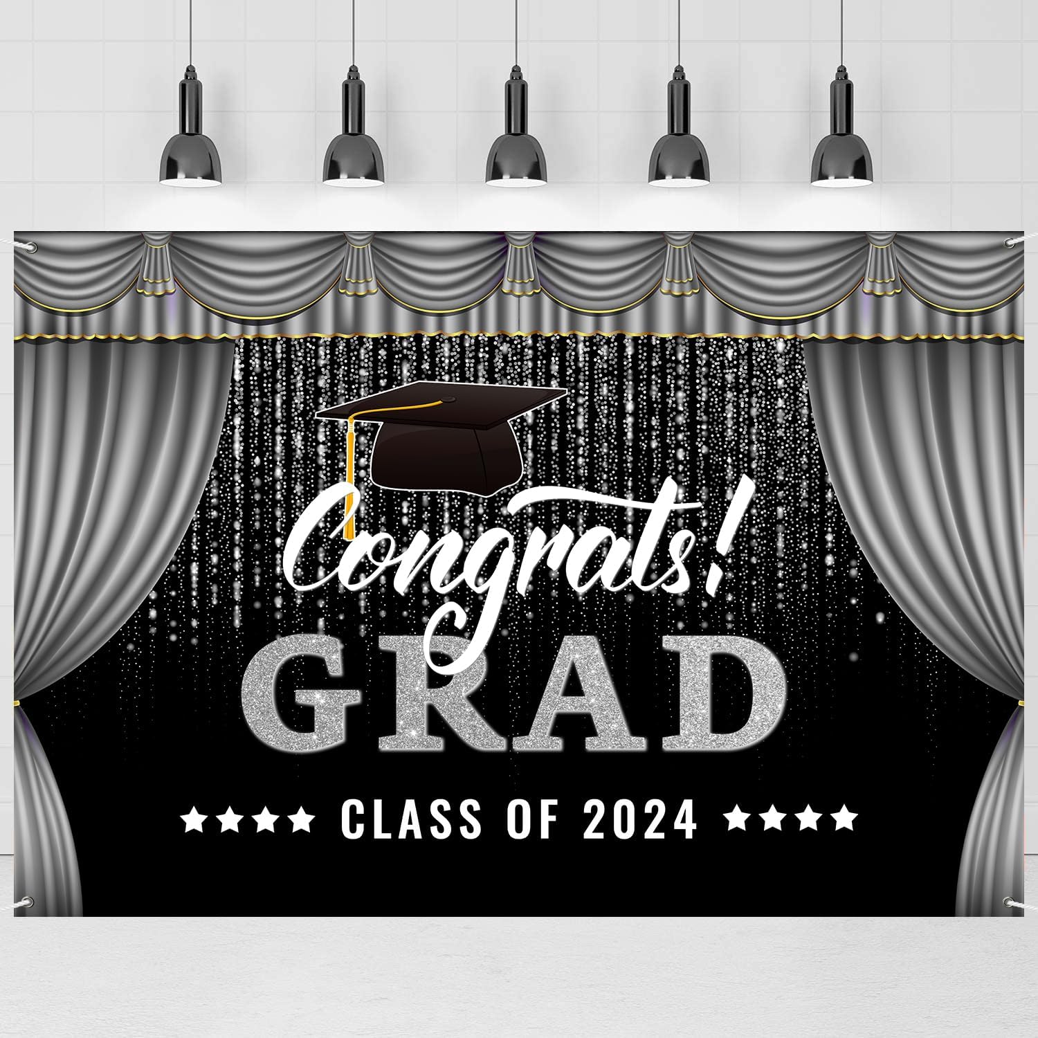 Amazon.com : INNORU Congrats Grad Backdrop Banner, Photography Poster ...