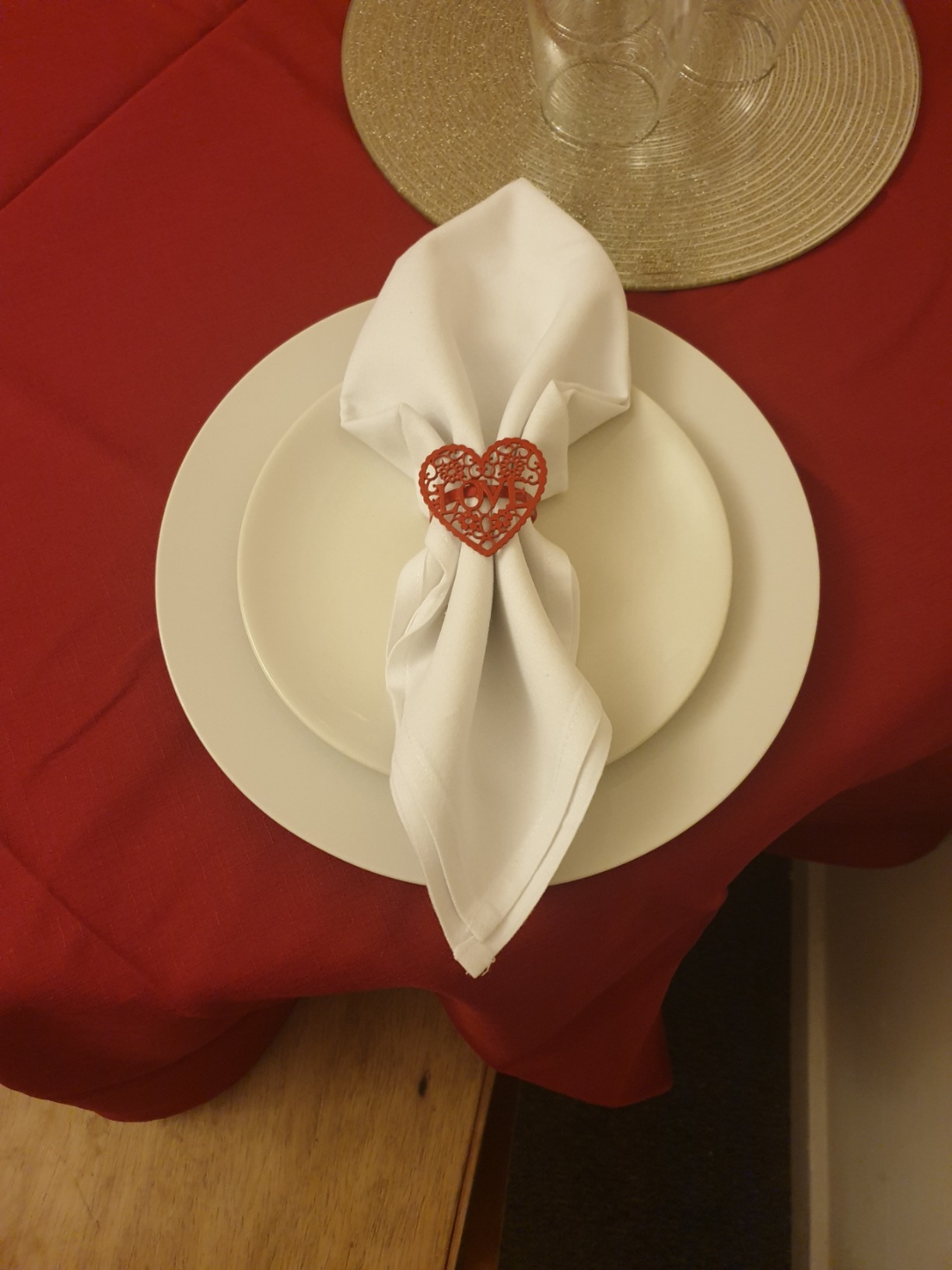 FEPITO 6Pcs Valentine's Day Heart Napkin Rings Hollow-Out Red Heart ...