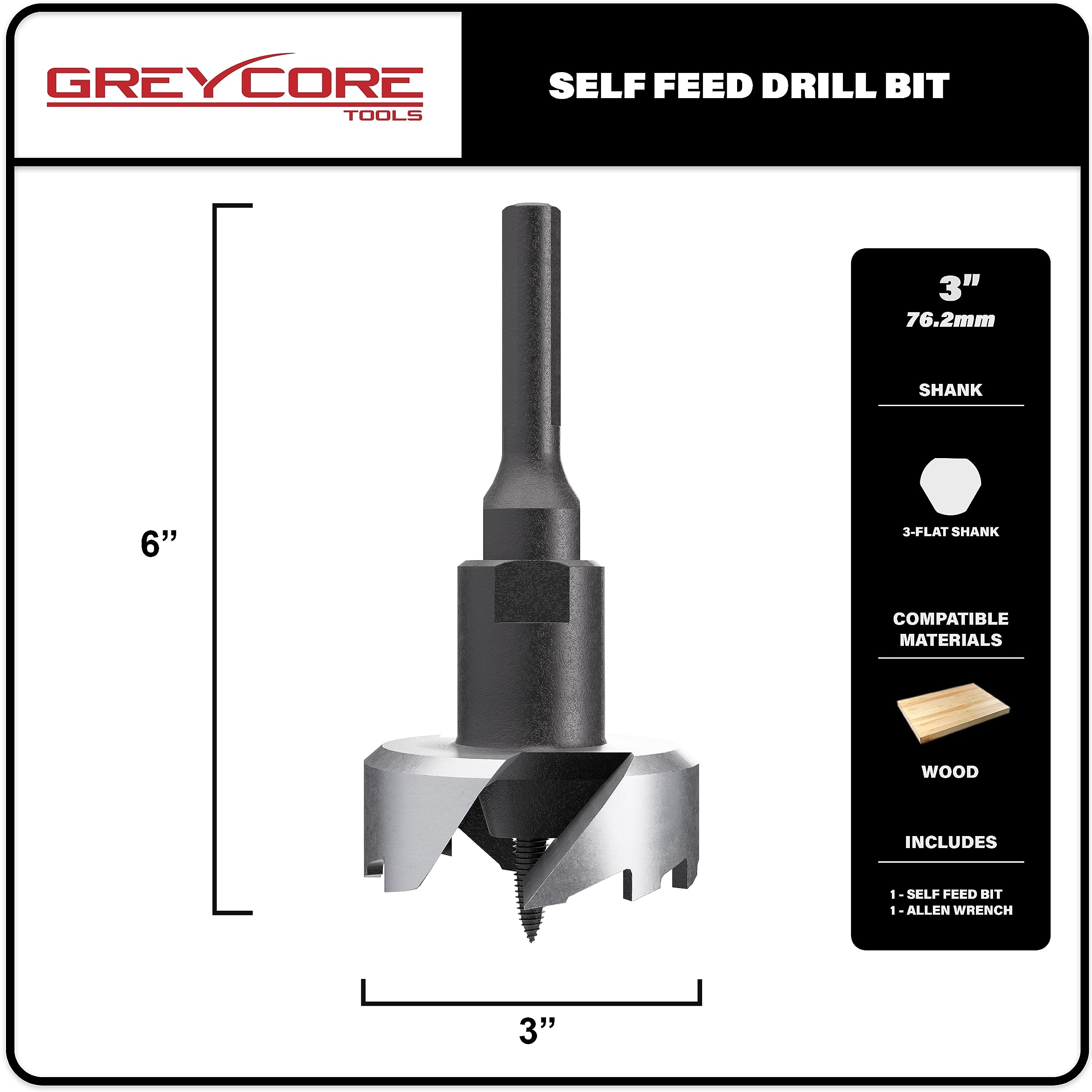 Snapklik.com : Tools Self-Feed Drill Bit 2-Cutter Self Feed Drill 3 ...