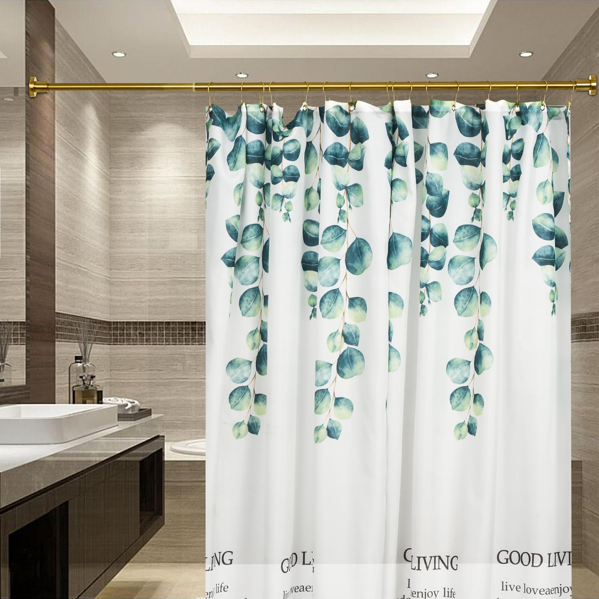 Snapklik.com : Heavy Duty Shower Rod, Adjustable Shower Curtain Rod ...
