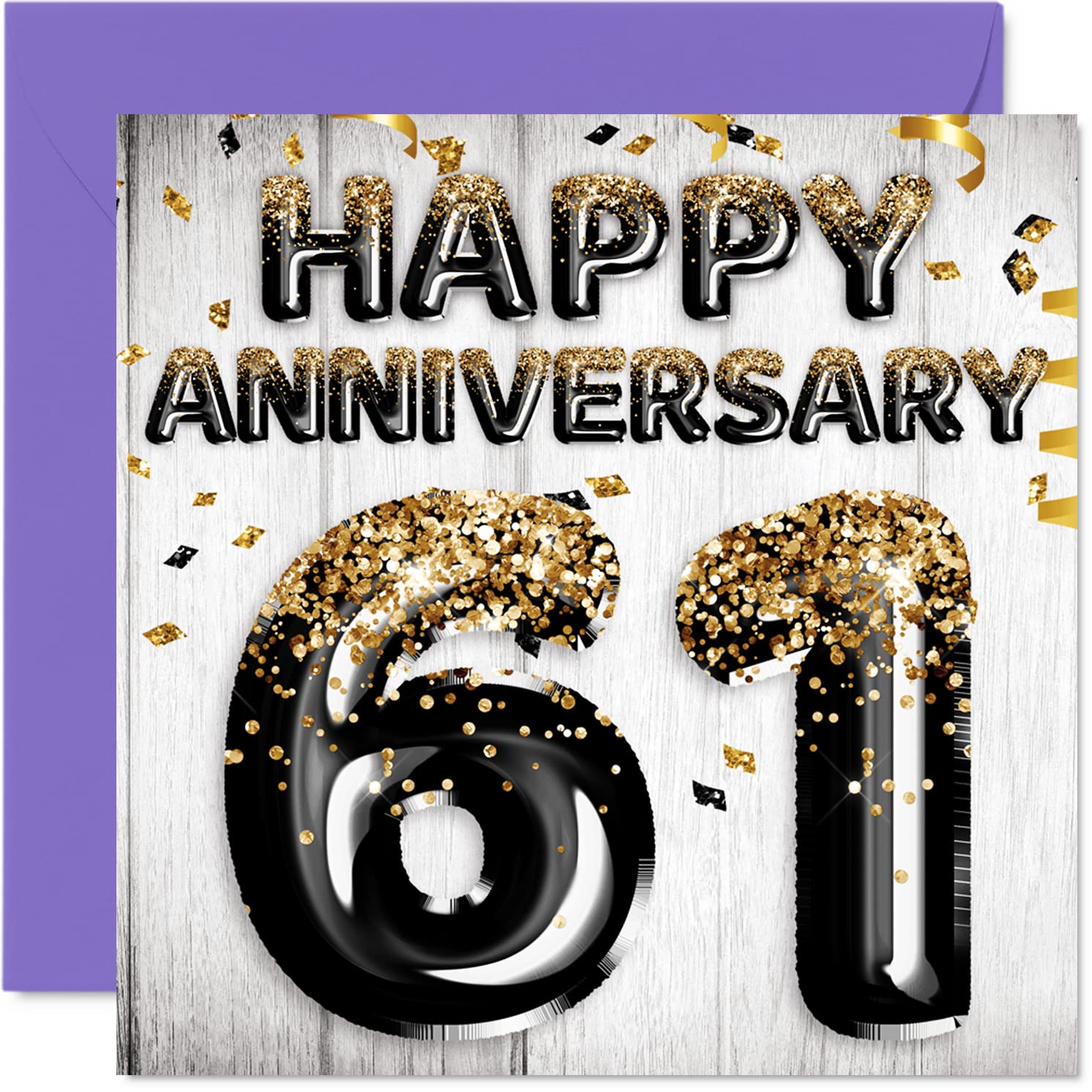 Amazon.com : Awesome 61st Anniversary Card for Husband Boyfriend Wife ...