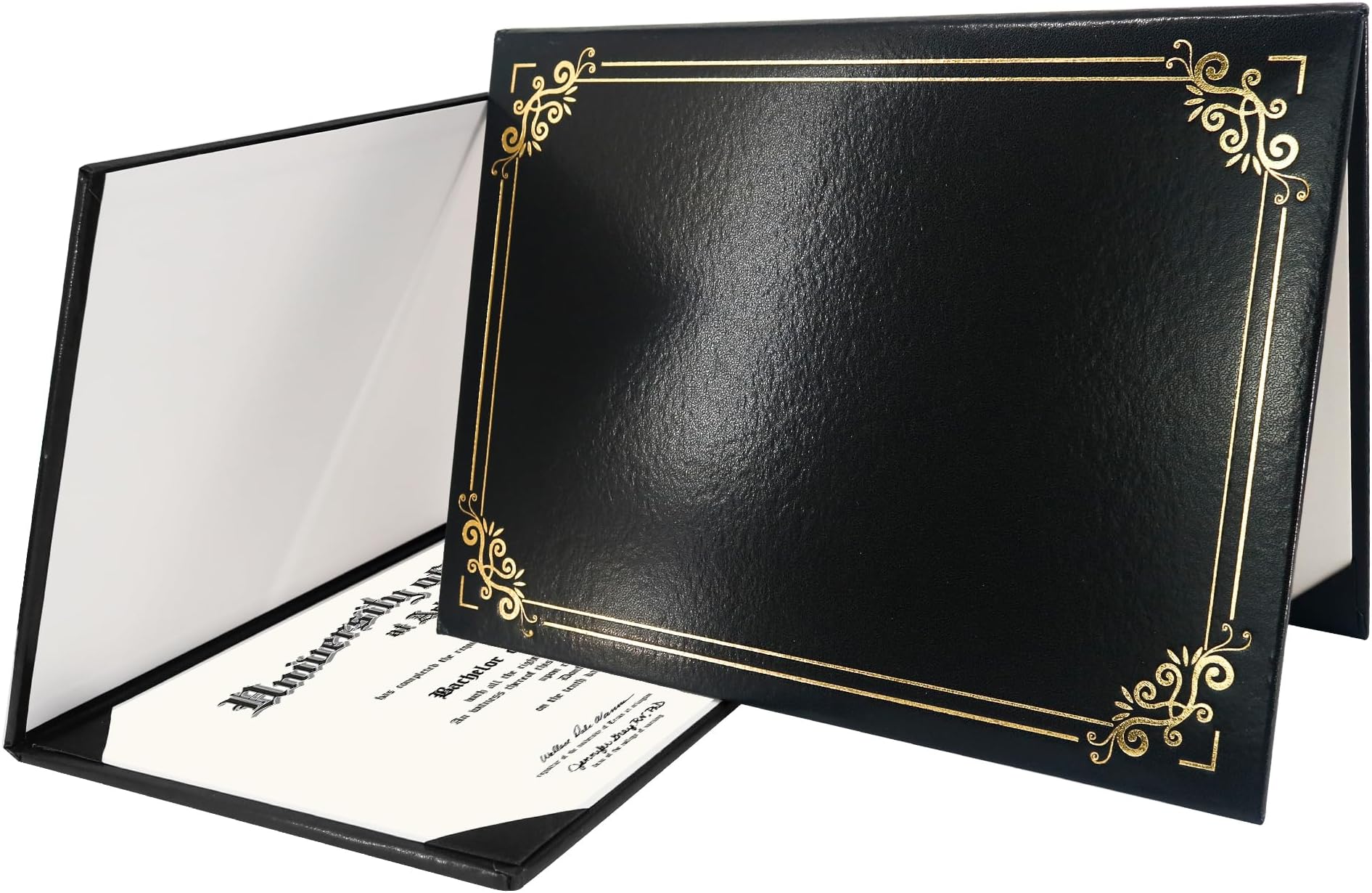 GraduationMall Diploma Cover Certificate Holder with Gold Foil Border ...
