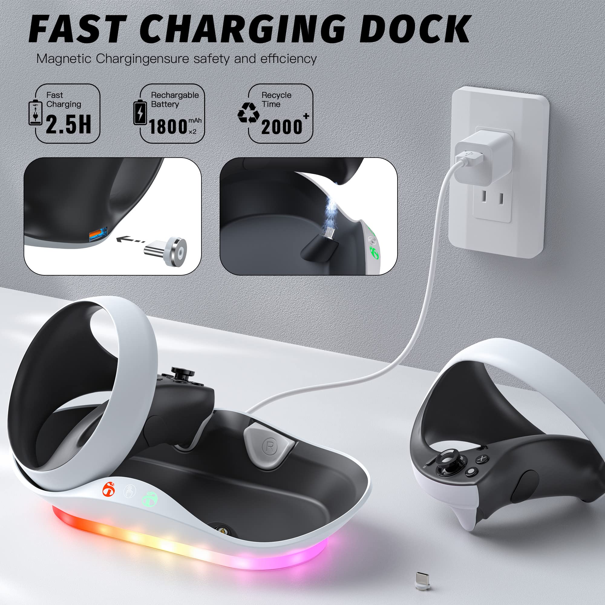 Snapklik.com : Hastraith Charging Dock For PS5 VR2 Controller, Fast ...