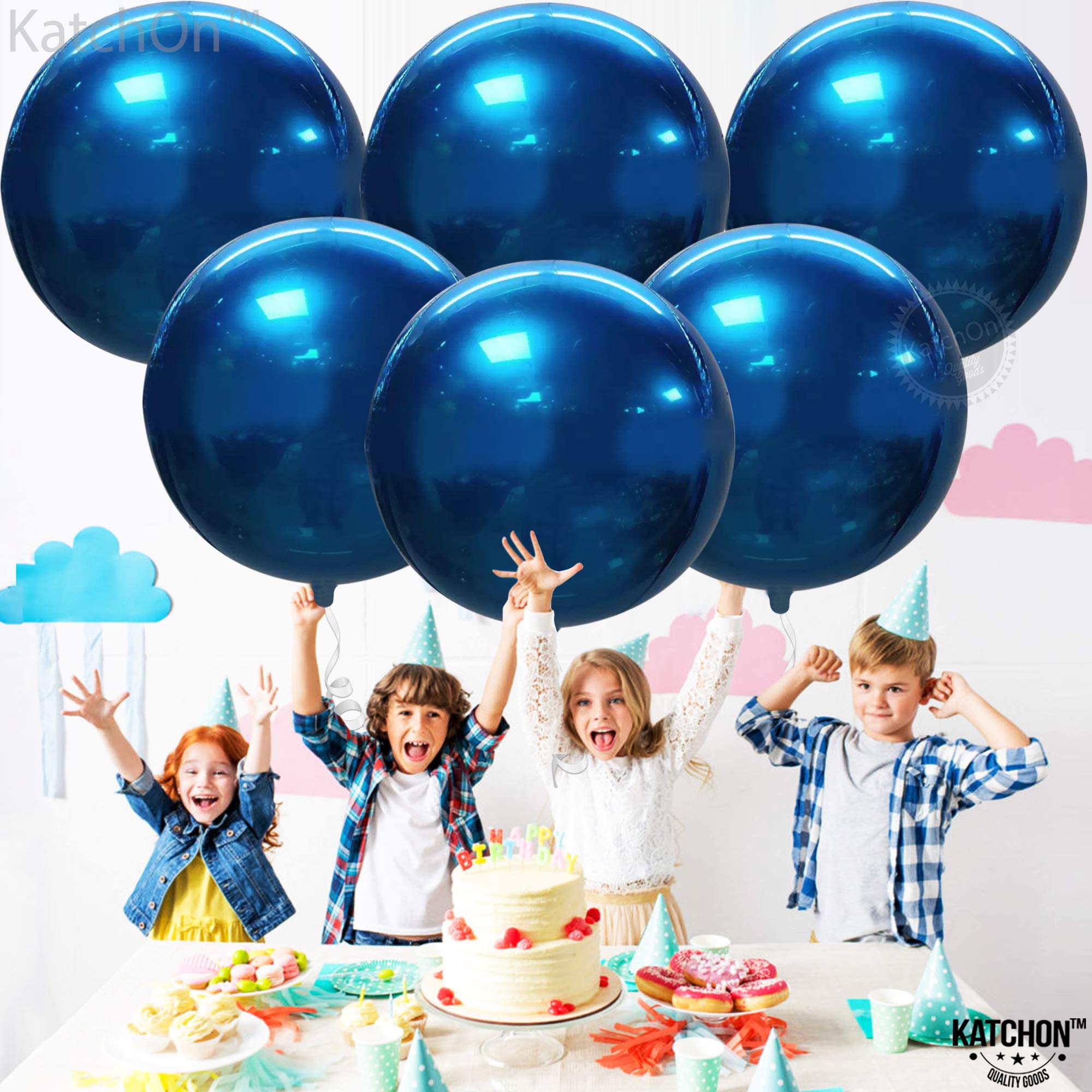 Snapklik.com : Navy Blue Mylar Balloons - Big 22 Inch, Pack Of 6 Royal ...