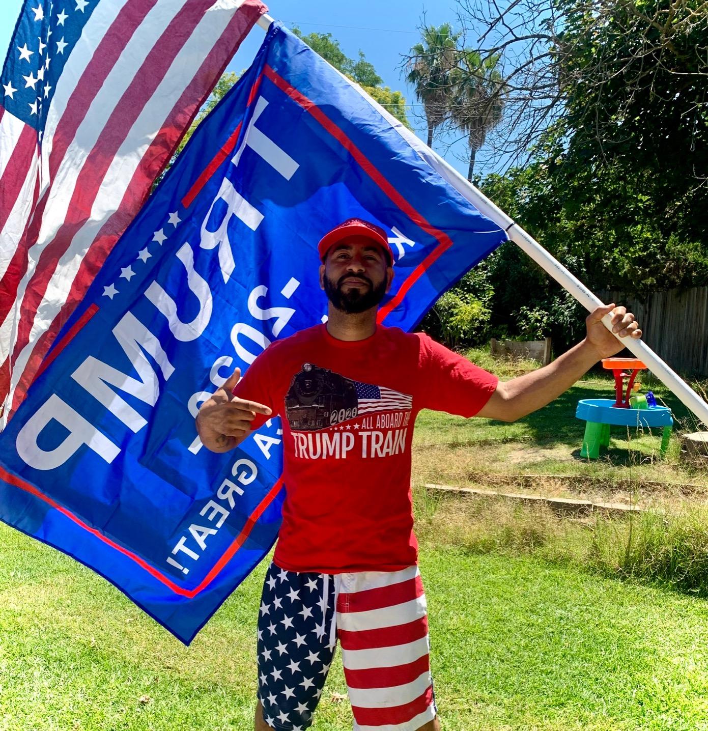 Amazon.com: All Aboard the Trump Train 2020 American Flag Reelect 45 T ...