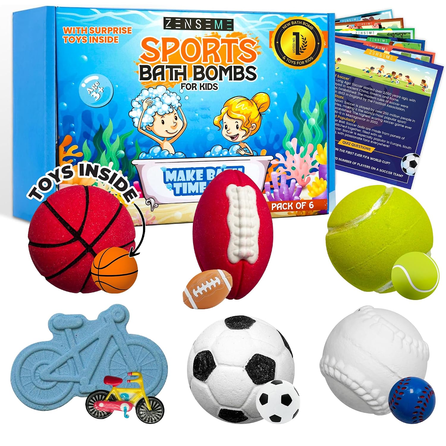 Bath Bombs with Toys Inside W/Educational Flash Cards - Bath Bombs for ...