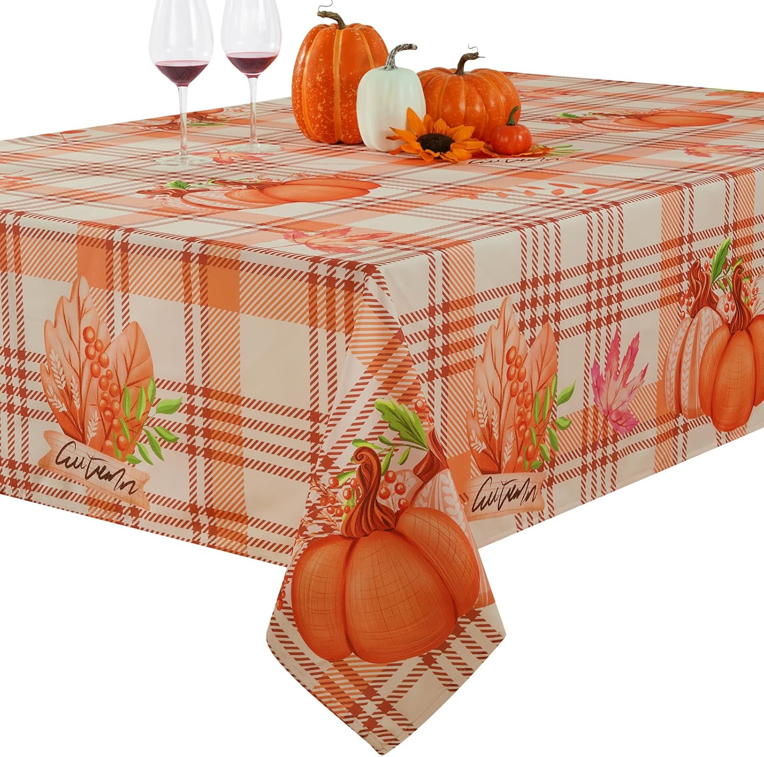 Amazon.com: Alishomtll Fall Tablecloth 55x55 Inch, Pumpkin Table Cloth ...