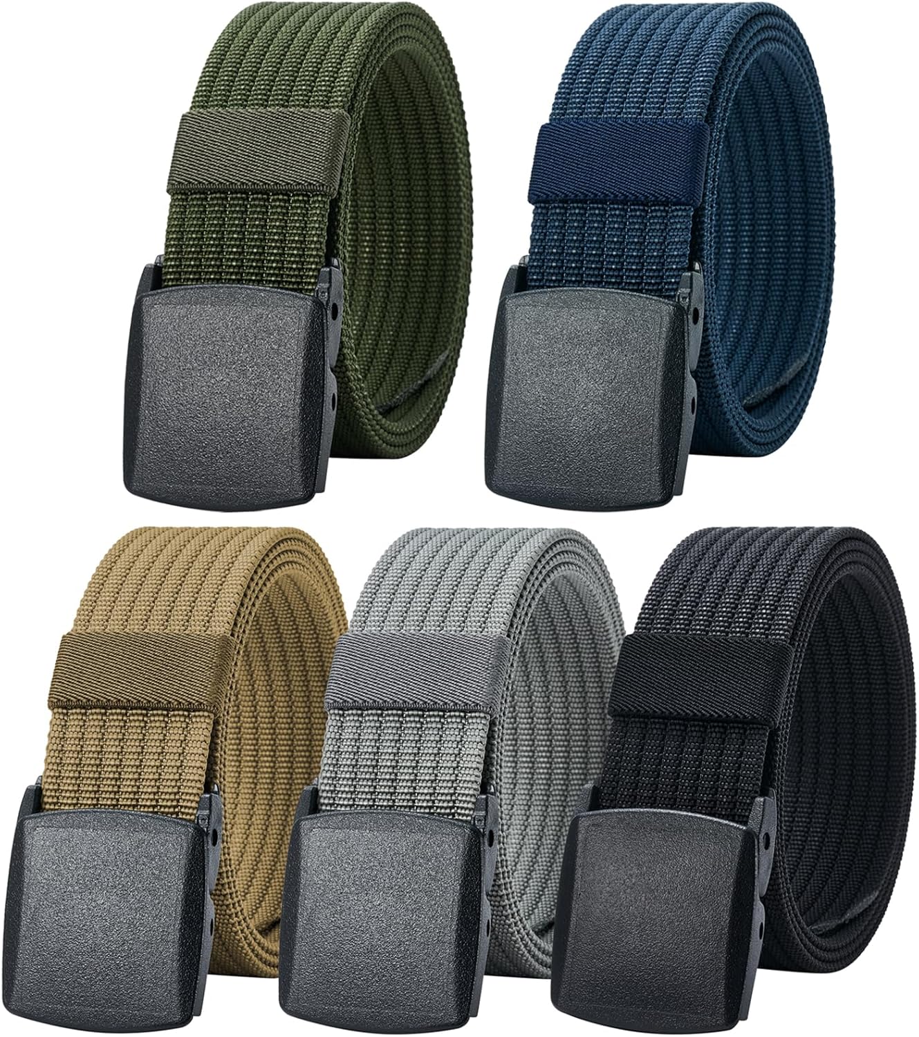 Amazon.com: Ginwee 5-Packs Nylon Web Belt Breathable Webbing Canvas ...