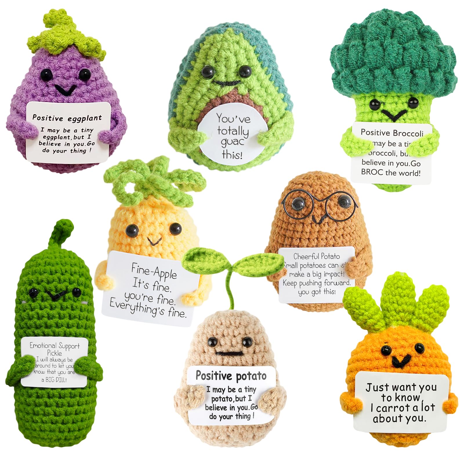 Amazon.com: Urbun Handmade Crochet Positive Potato,8PCS Emotional ...