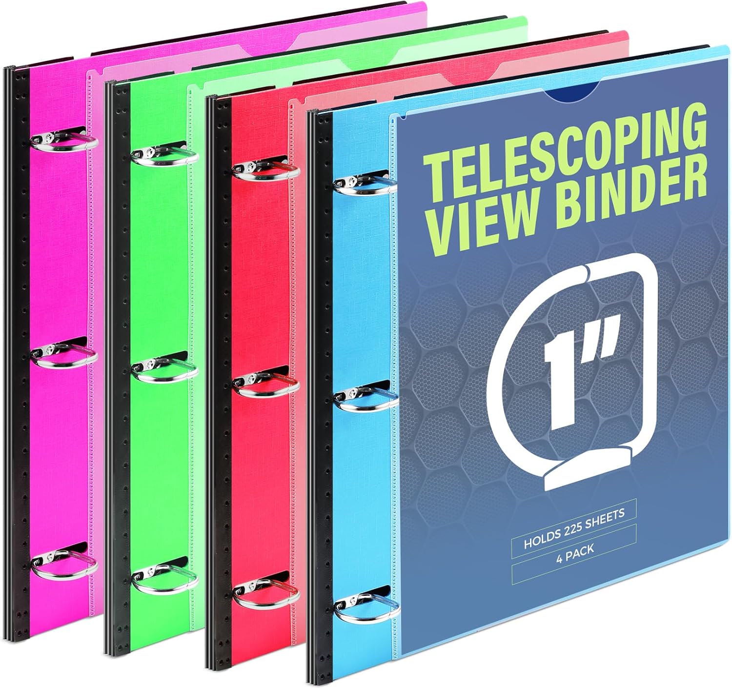 Amazon.com : WOT I Telescoping 3 Ring Binder 1 Inch 4PCS, Flexible ...