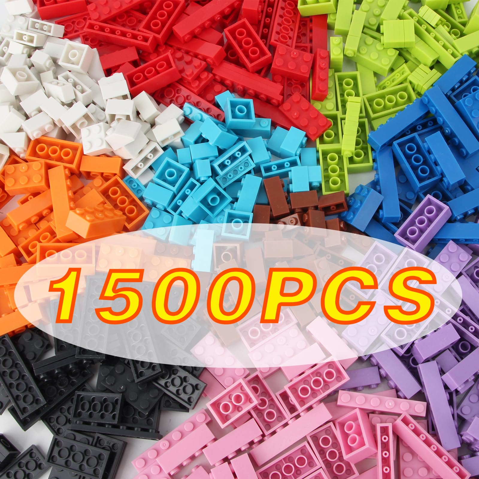 Bulk Building Bricks With Storage 1500 Pieces Building Bricks Set - 16 ...