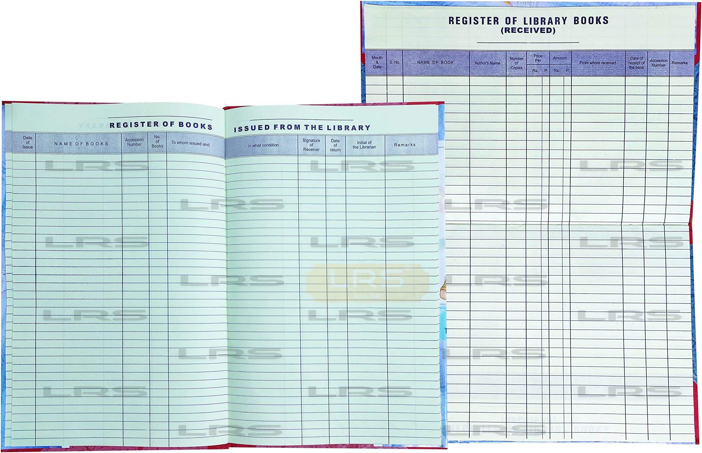 LRS Library Book Receive and Book Issue Register Combo for Schools ...