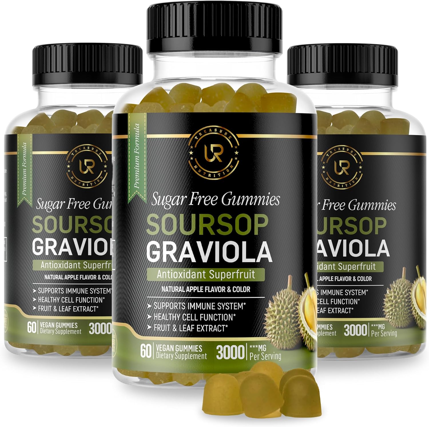 Amazon.com: Soursop Leaves & Soursop Fruit Gummies - 3000mg Soursop Extract - 3 Pack Graviola ...