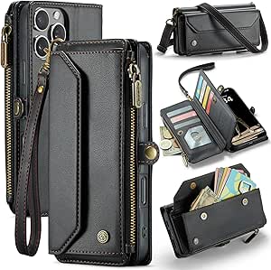 Amazon.com: WAWZ for iPhone 16 Pro Max Case, Women Men Multi-Function Wallet Case with Stand ...