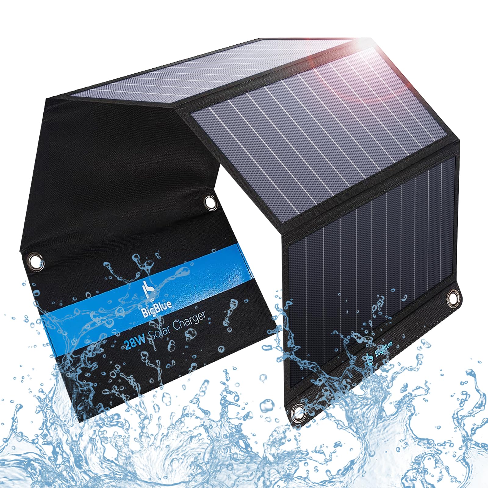 BigBlue 3 USB Ports 28W Solar Charger (5V/4.8A Max Total) Foldable ...