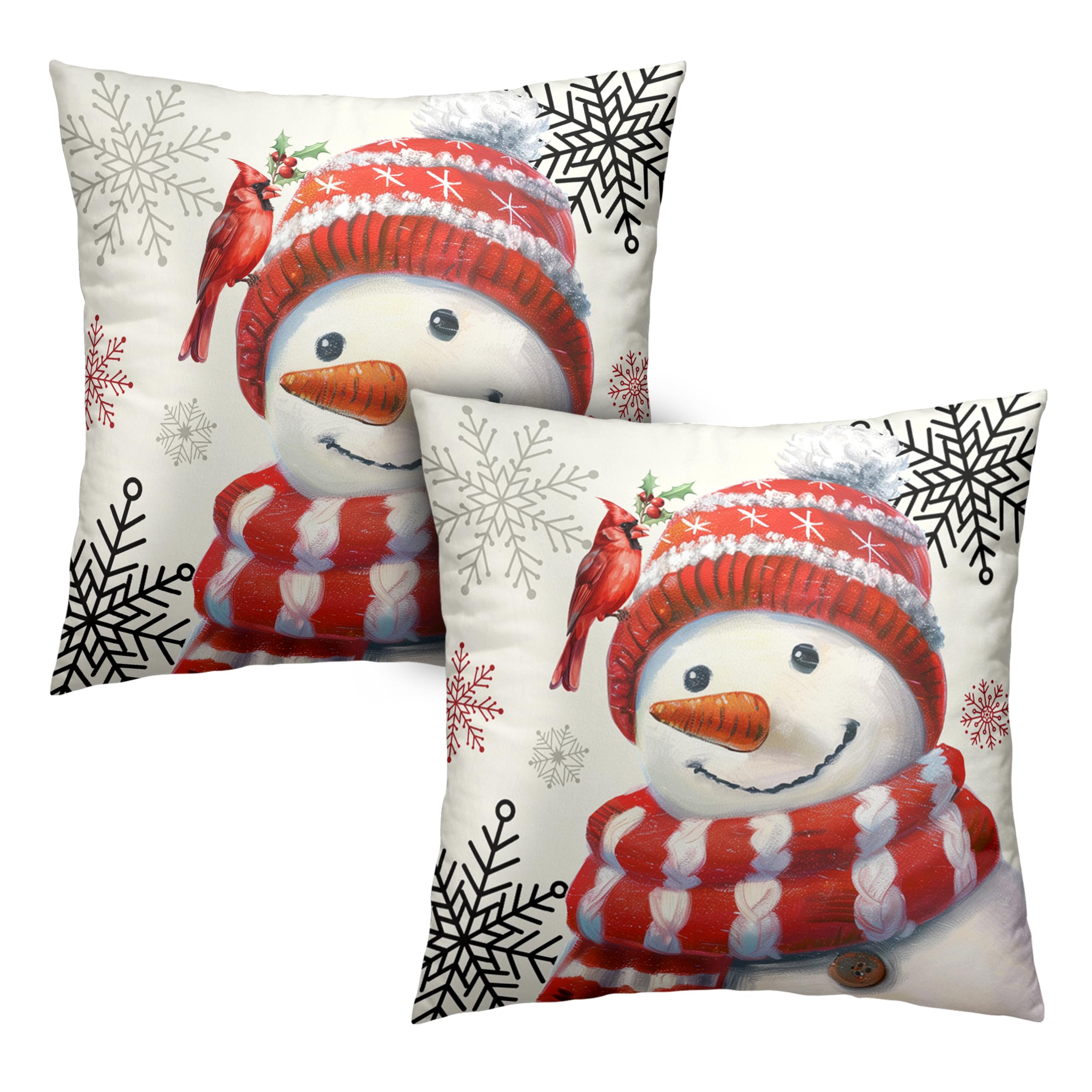 Amazon.com: Kwlegh Snowman Pillow Covers 18x18 Set of 2 Christmas ...