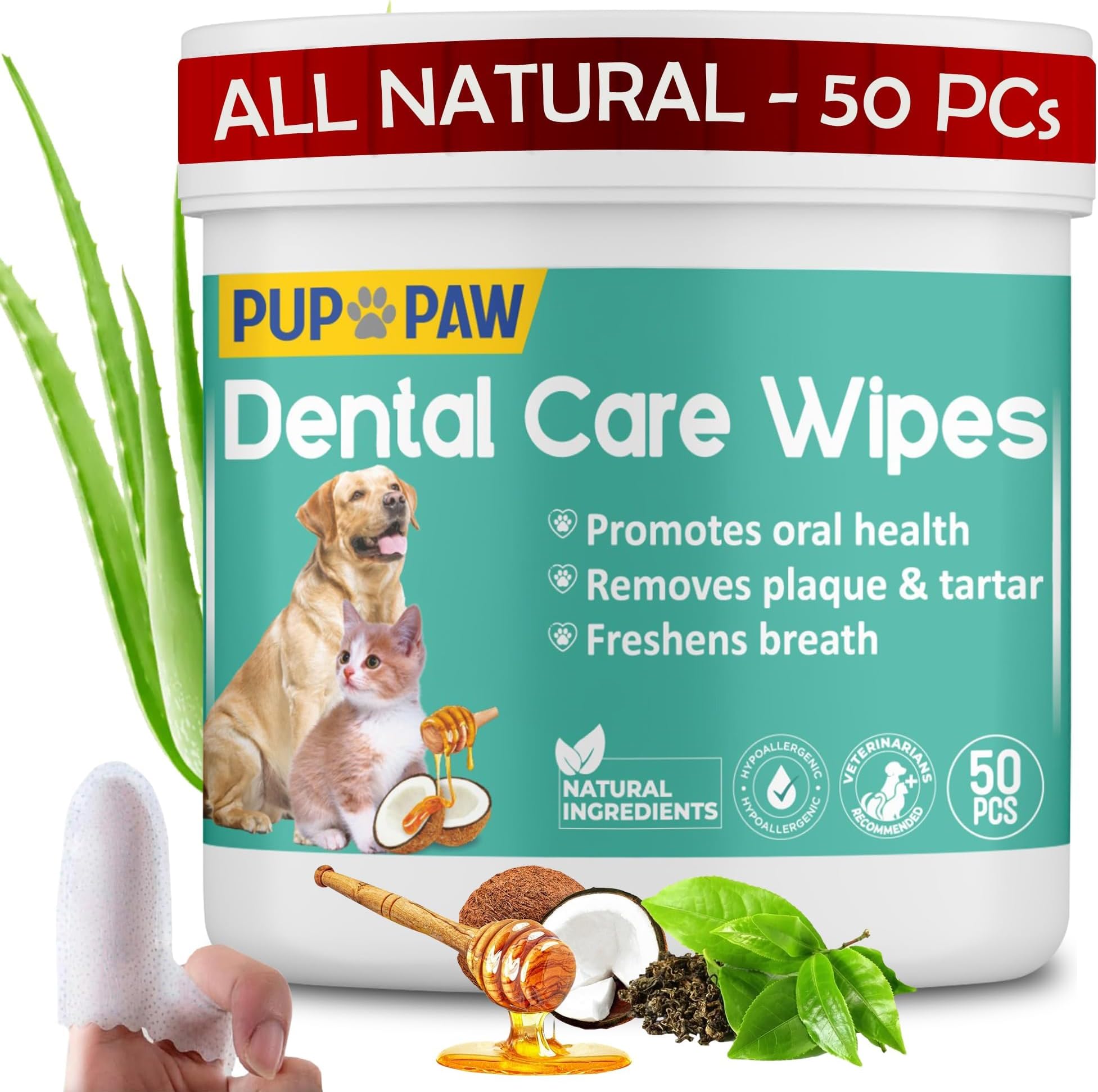 Amazon.com : Dog Teeth Cleaning Wipes - All Natural Dog Tooth Brushing ...