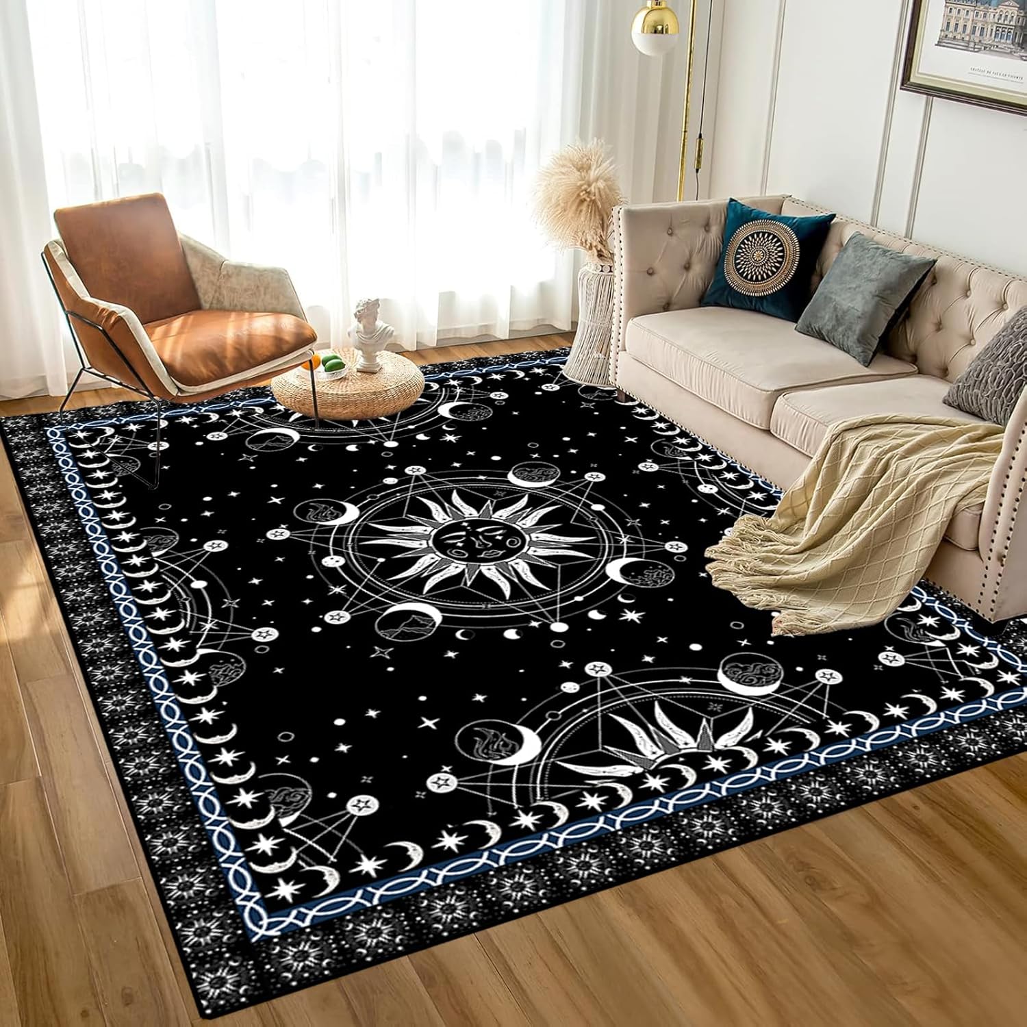 Amazon.com: 6' x 9' Sun and Moon Rug Boho Celestial Area Rugs for ...