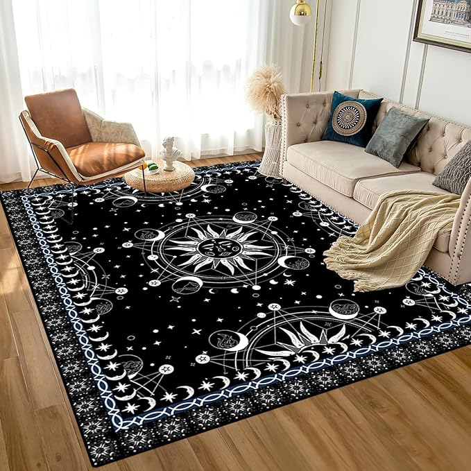 Amazon.com: 6' x 9' Sun and Moon Rug Boho Celestial Area Rugs for ...