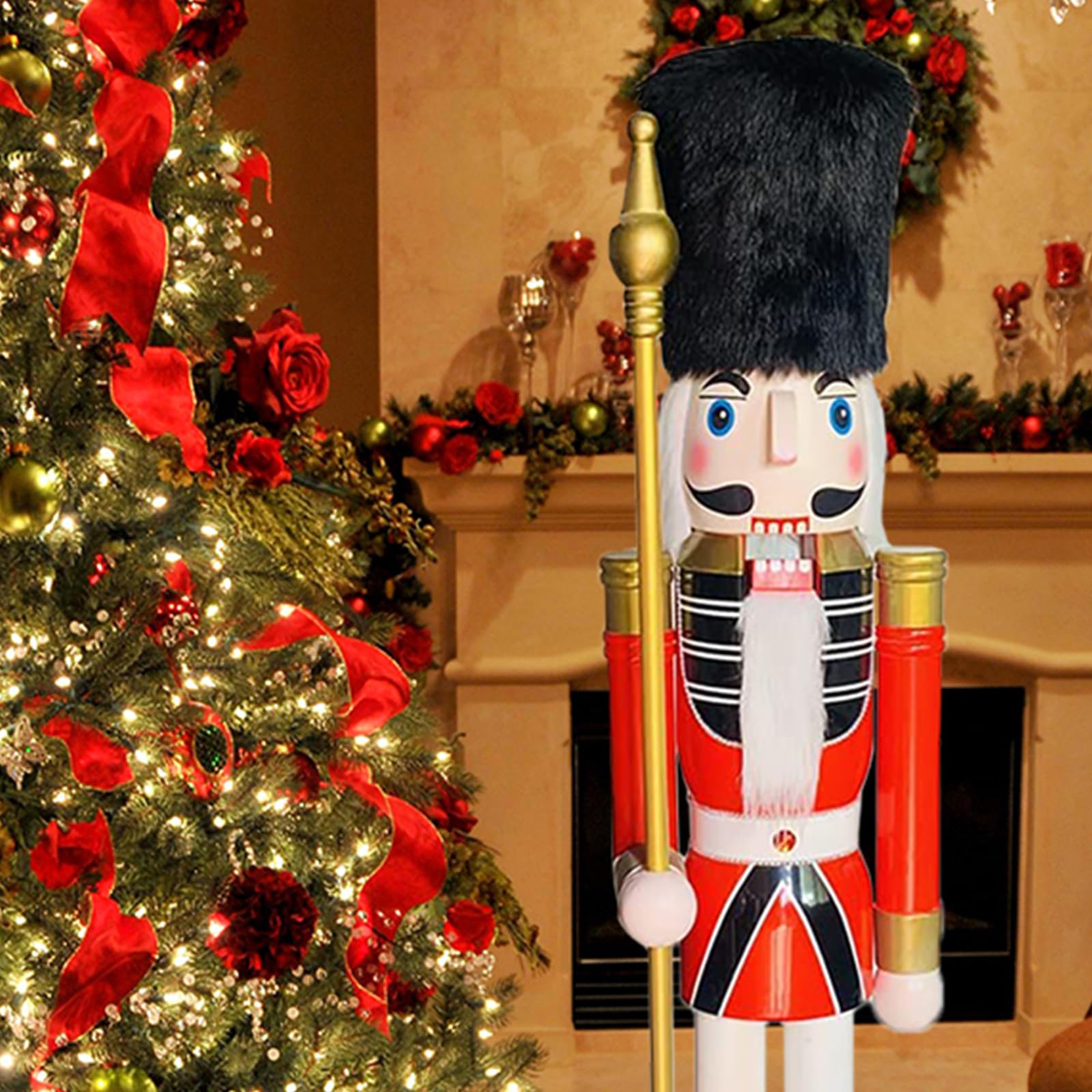 Buy 5 Foot Life Sized Giant Wooden Christmas Nutcracker King/Soldier (5 ...